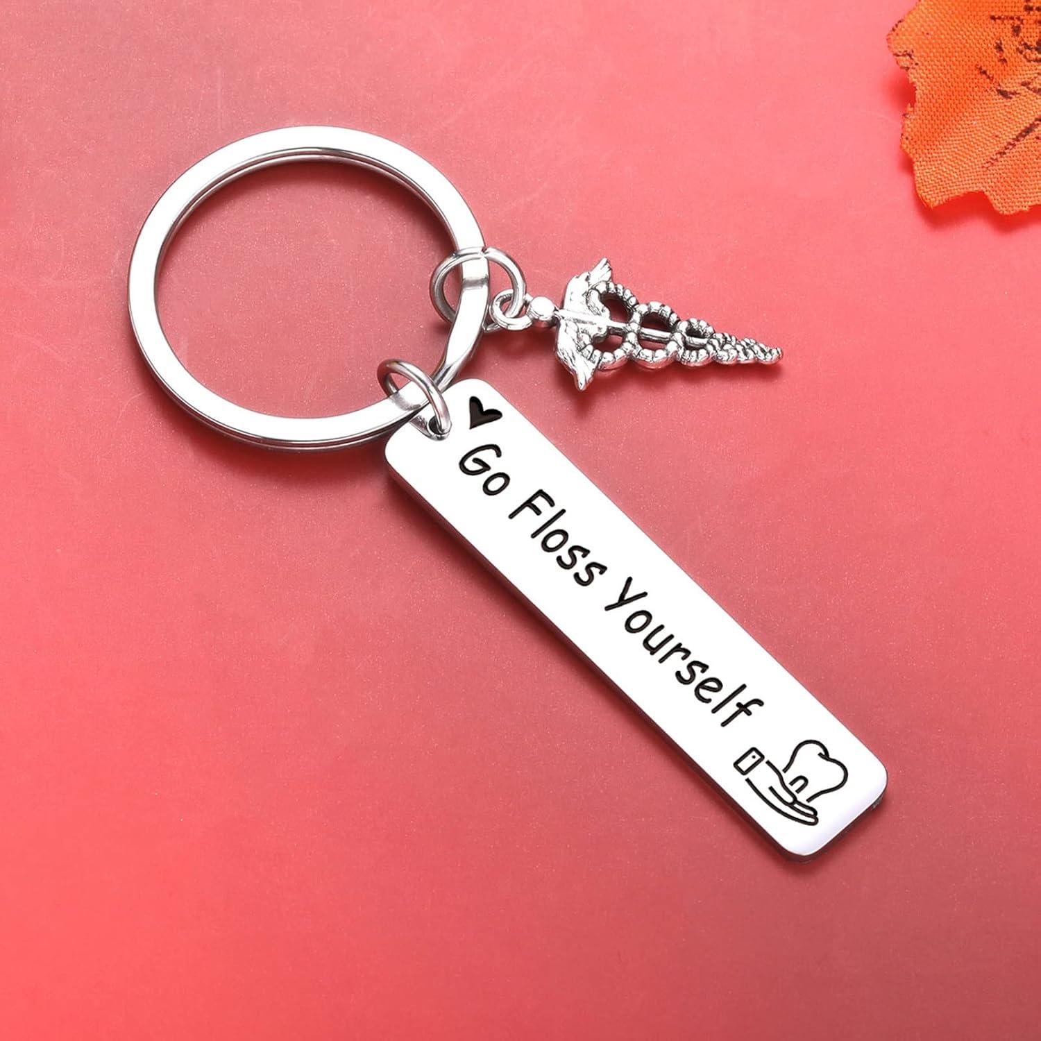 ZQEOU Dental Floss Keychain - Portable Dental Care Keychain for On-the ...