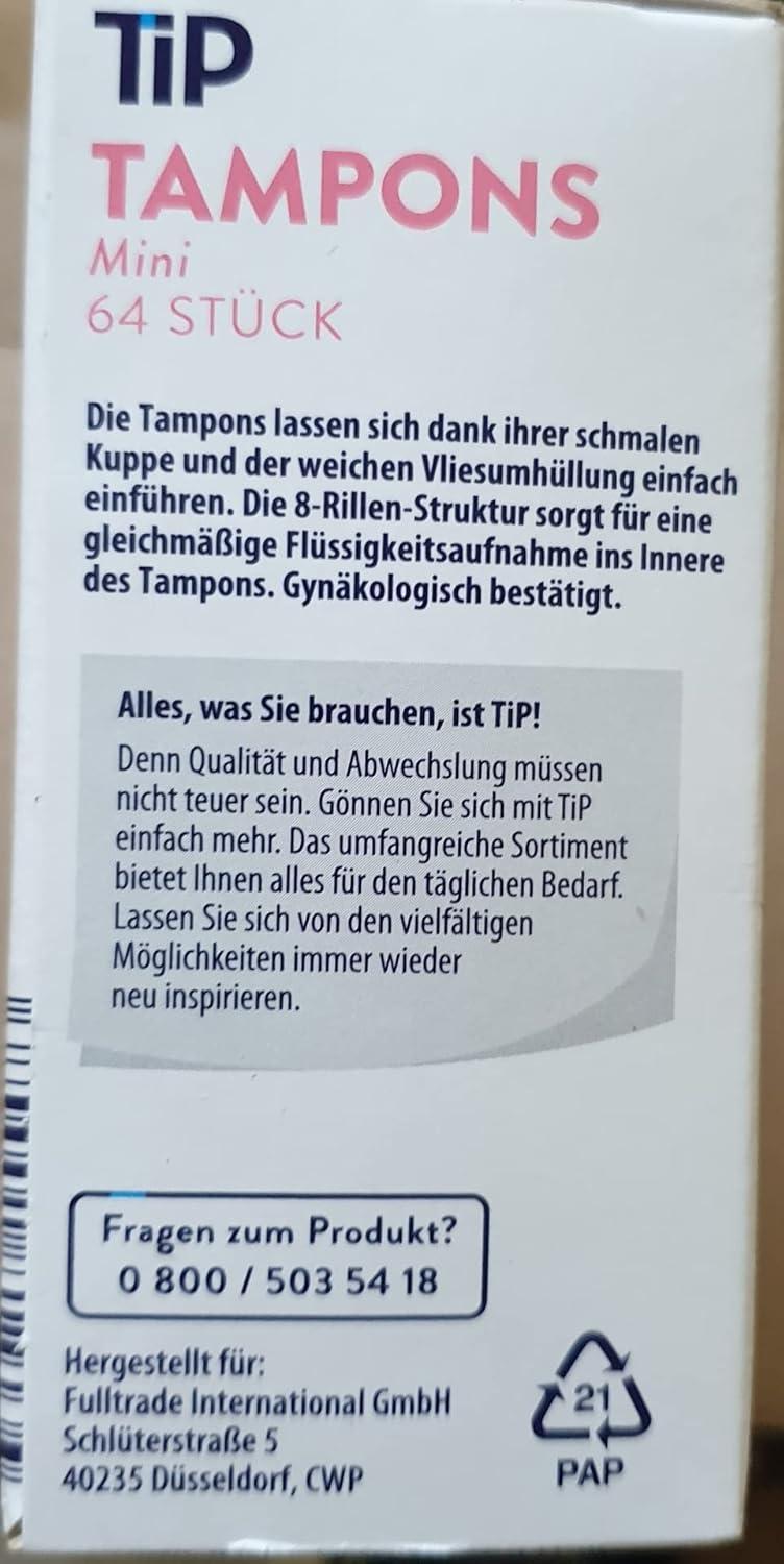 Tampons Mini - Tip | 64 Pieces - Ultra-Absorbent Comfort Fit ...