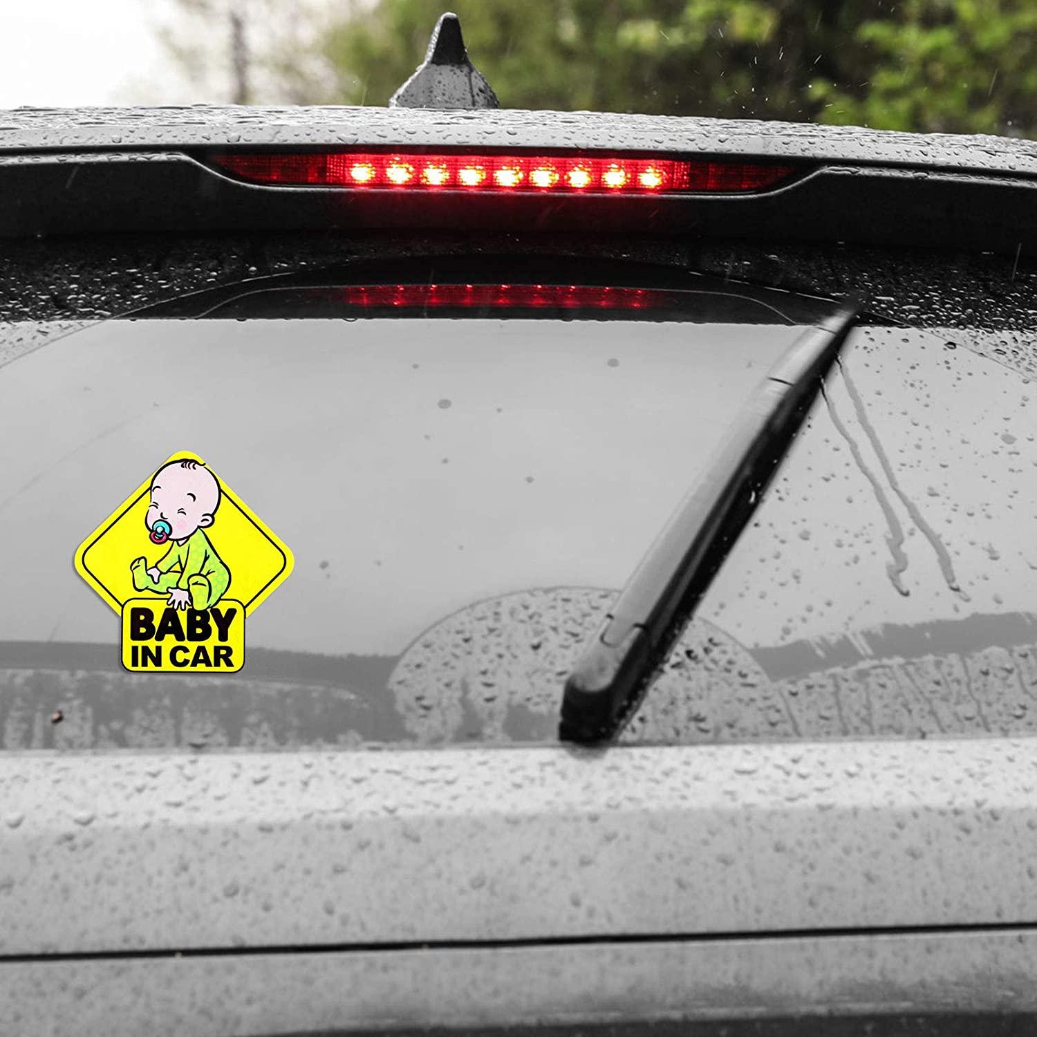 4 Piece Reflective Baby on Board Safety Signs Stickers Set for Car ...