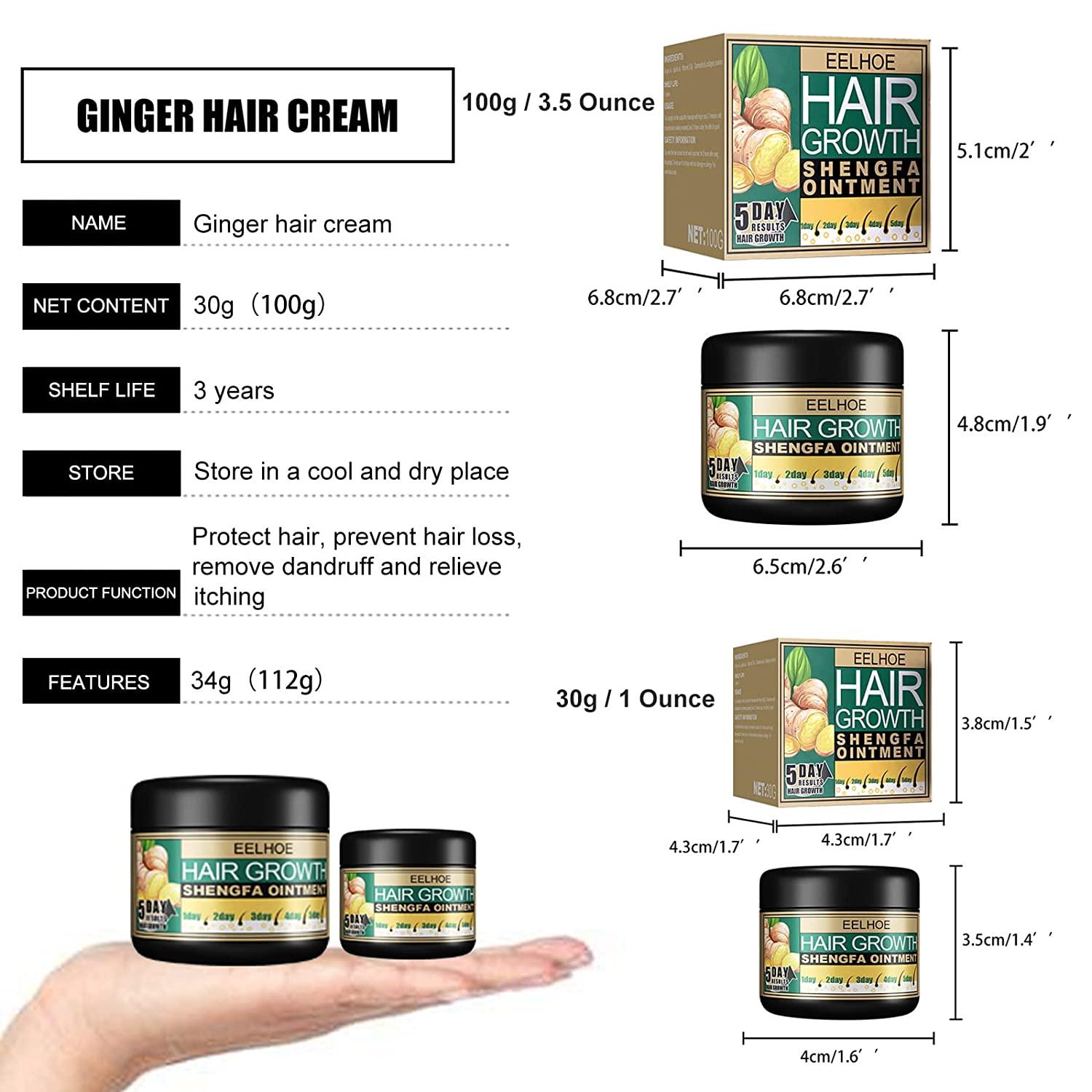 Hotiary Ginger Hair Growth Ointment - 1oz Hair Regrowth Treatment Cream ...