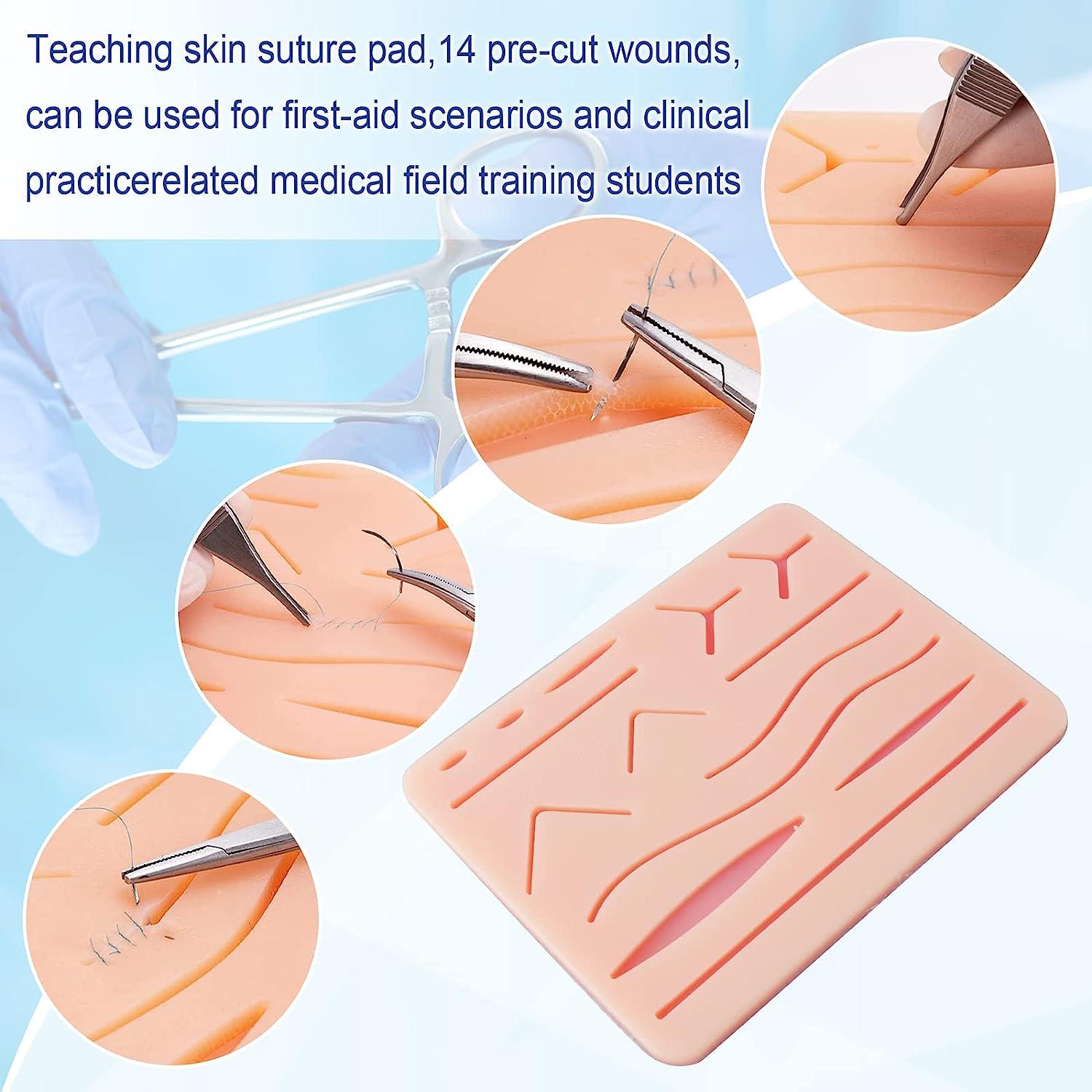 Spectabilis Suture Practice Kit for Medical & Vet Students - Large Silicone Pad with 14 Pre-Cut ...