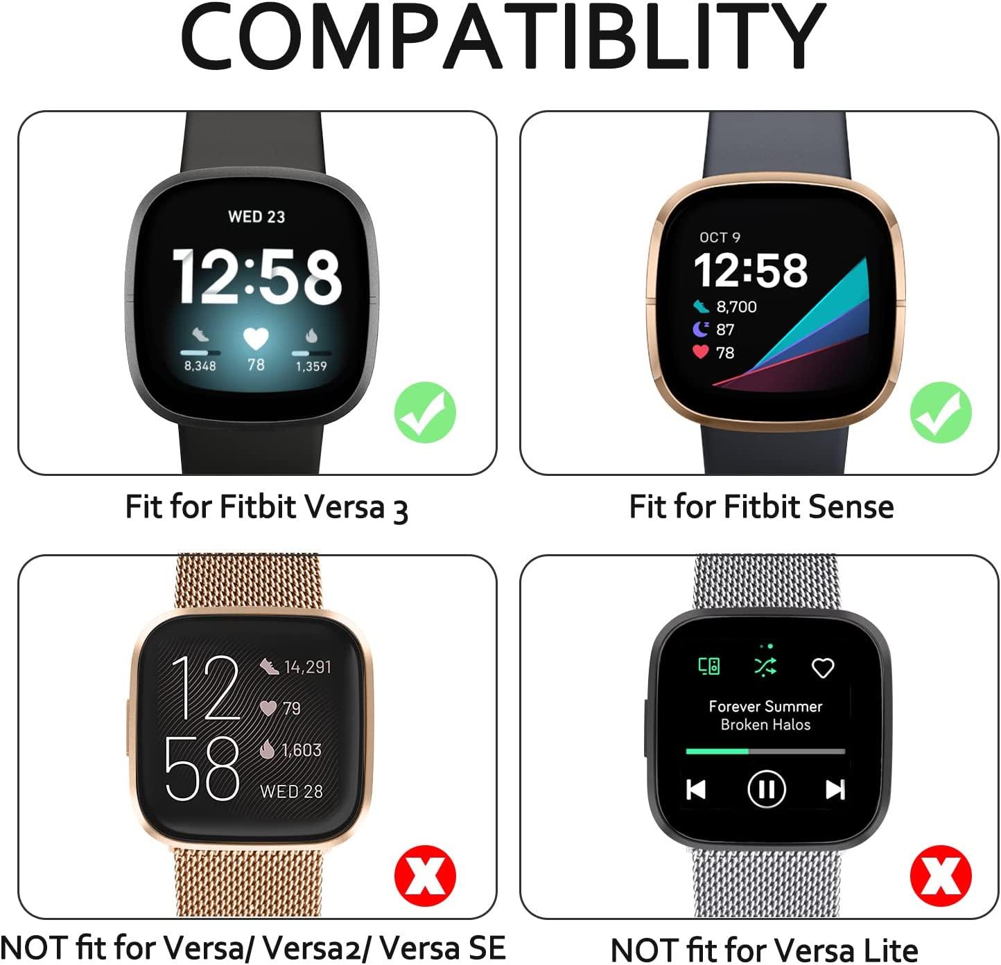 Tobfit Metal Bands for Fitbit Versa 3/Sense with 2 x TPU Screen ... Tobfit Metal Bands for Fitbit Versa 3/Sense with 2 x TPU Screen ...