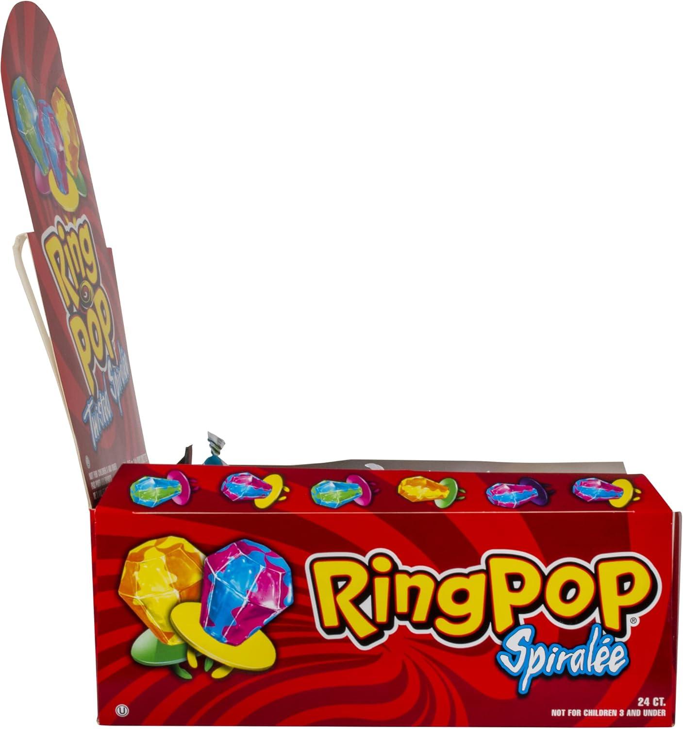 Twisted Ring Pops Candy - Assorted Fruit Flavour - Display of Individually Wrapped Bulk ...
