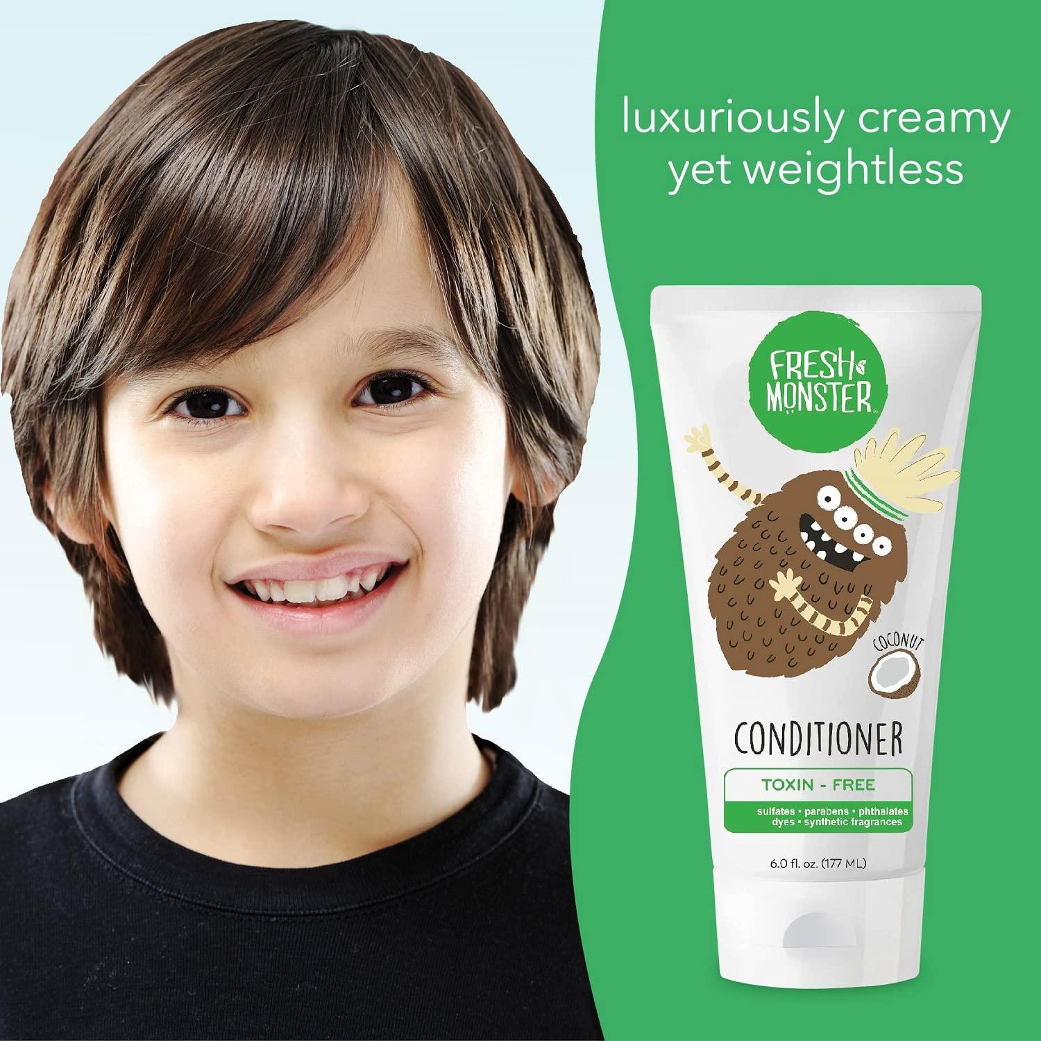 Fresh Monster Kids Coconut Hair Conditioner 6oz (Pack of 2) | Toxin ...