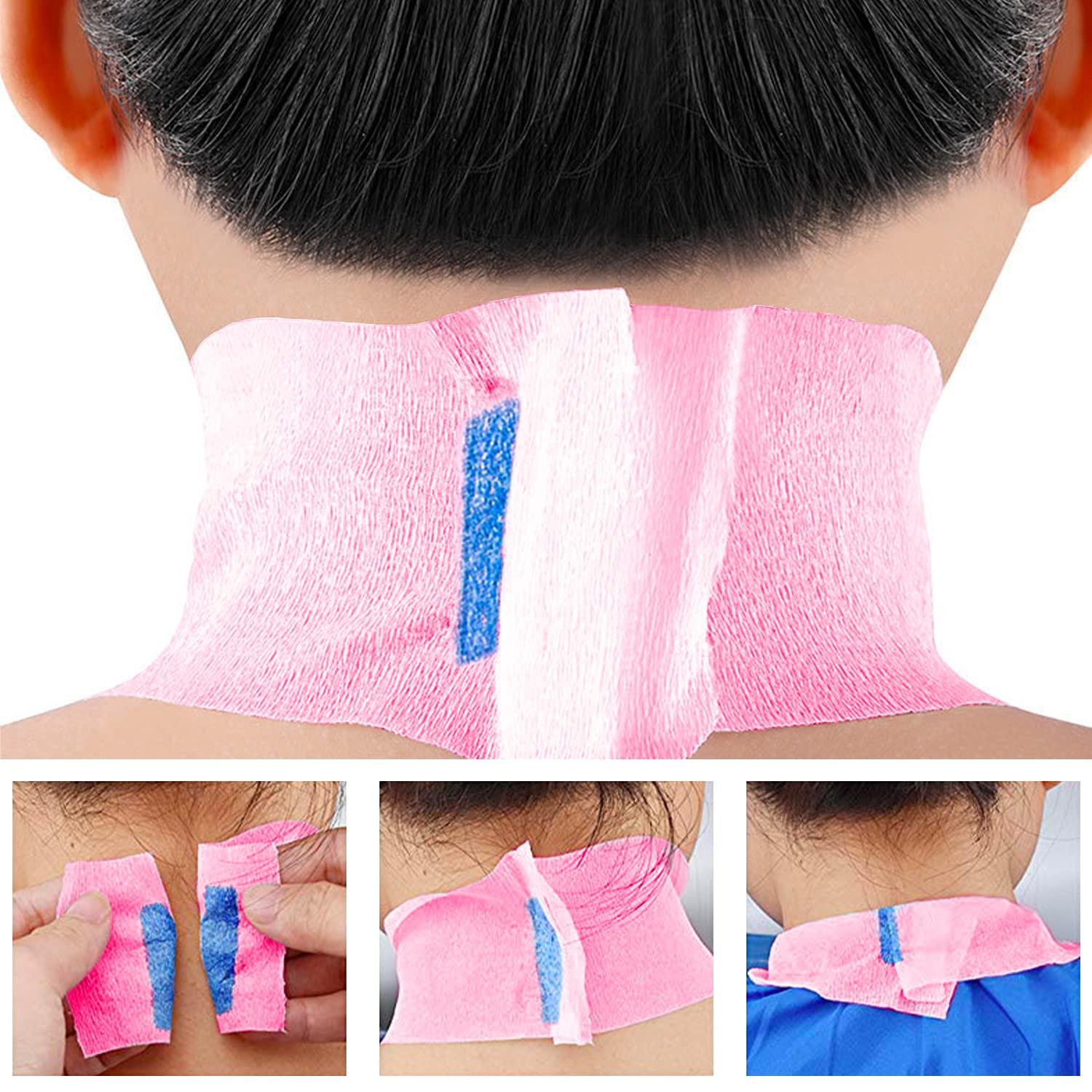 270 Count Stretchy Paper Neck Strips for Barber Shop - Pink, 2.5 x 11 ...
