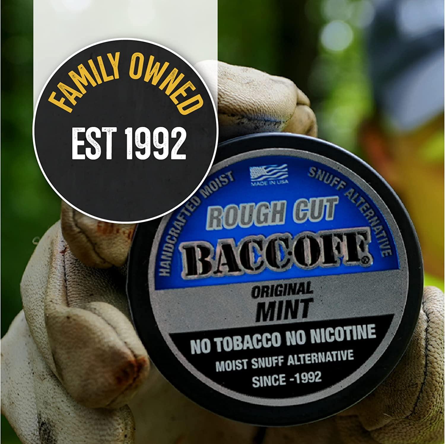 BaccOff Original Mint Rough Cut Tobacco-Free Snuff Alternative (5 Cans ...