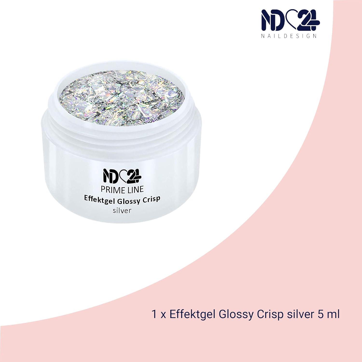 Buy Prime Line UV LED Gel Crisp Effect Silver Glitter - 5ml Made in ...