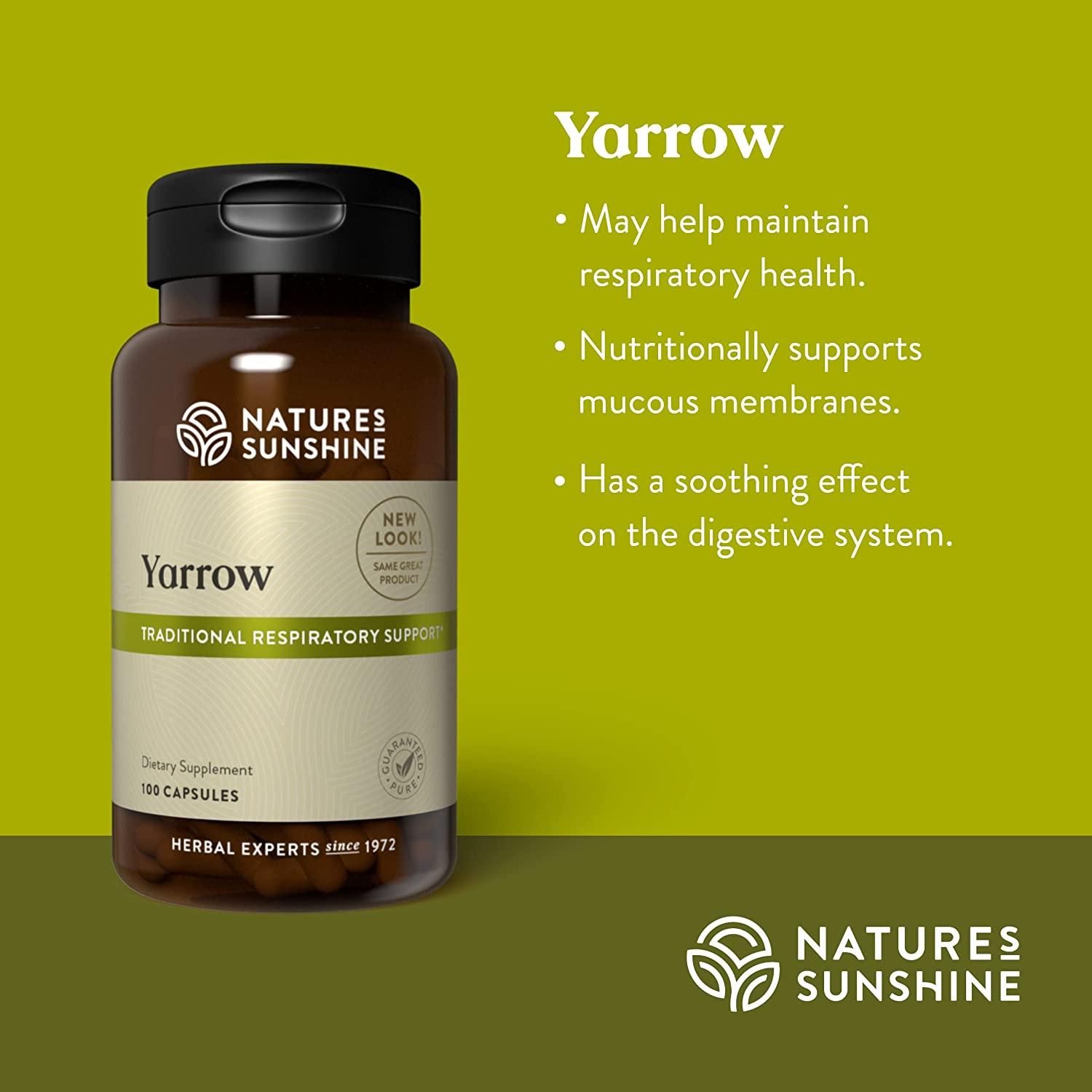 Buy Nature's Sunshine Yarrow - 100 Capsules for Wellness & Health ...