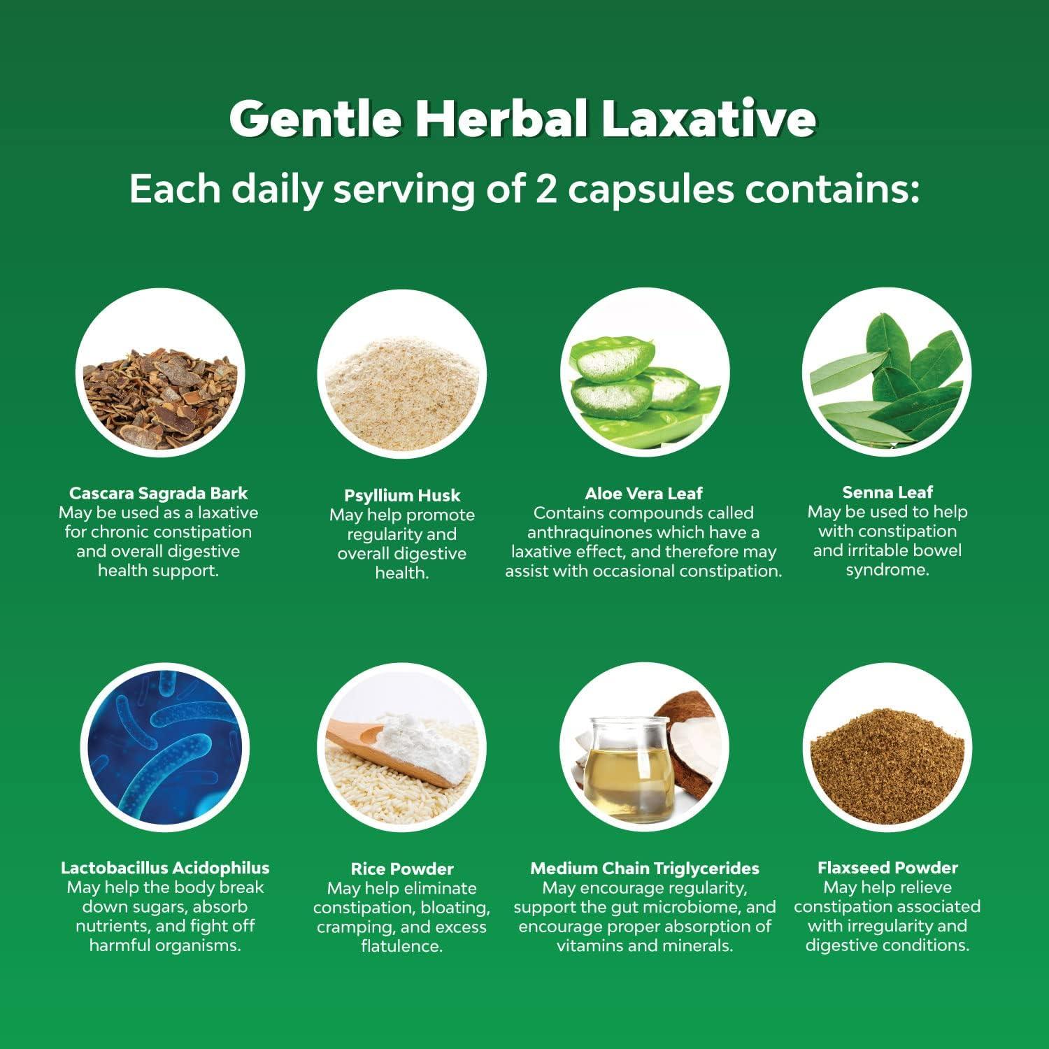 Herbal Laxative Capsules with Probiotics for Natural Colon Detox ...