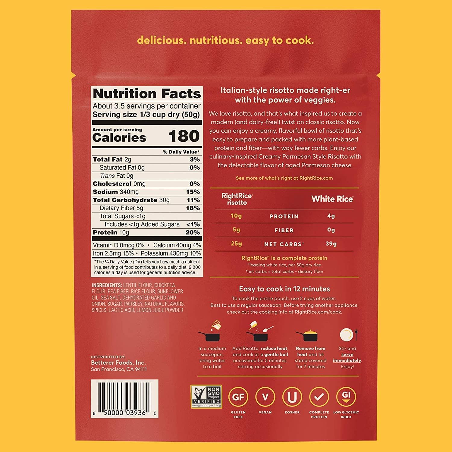 RightRice Risotto Variety Pack - 6oz (Pack of 6) - High Protein Vegan ...