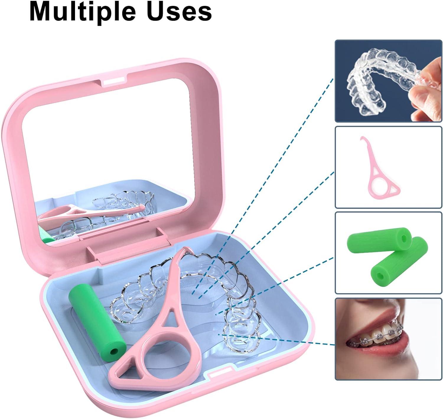 BVN Pink Denture Box | Travel-Friendly Container for Braces & Dentures ...