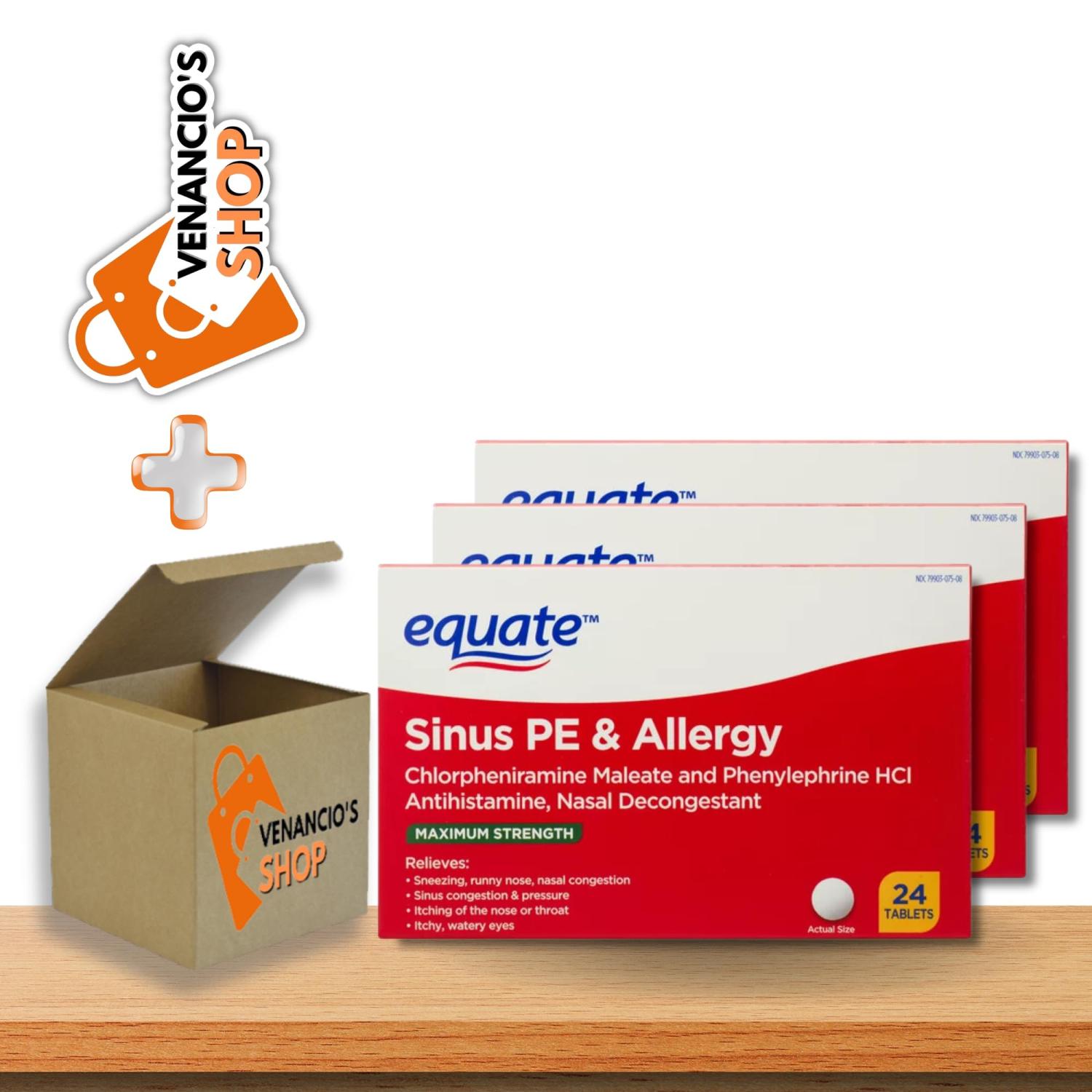 Equate Sinus & Allergy Relief PE Tablets - Maximum Strength ...