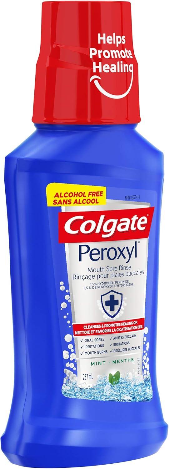 Colgate Peroxyl Mouth Sore Rinse - 1.5% Hydrogen Peroxide Mint Flavour ...