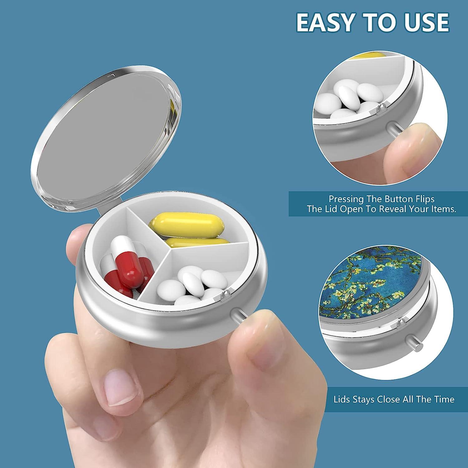 Pill Box 3 Compartment Medicine Pill Organizer Portable Pill Box for ...
