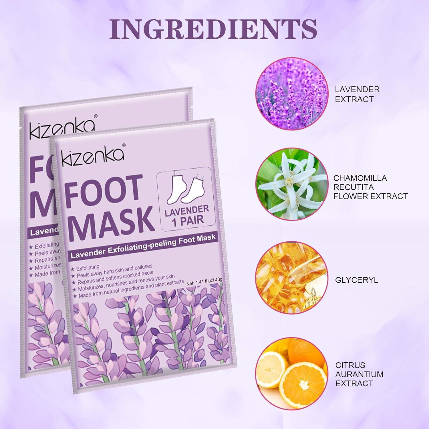 Lavender Foot Peel Mask 3-Pack for Soft & Smooth Feet - Natural ...