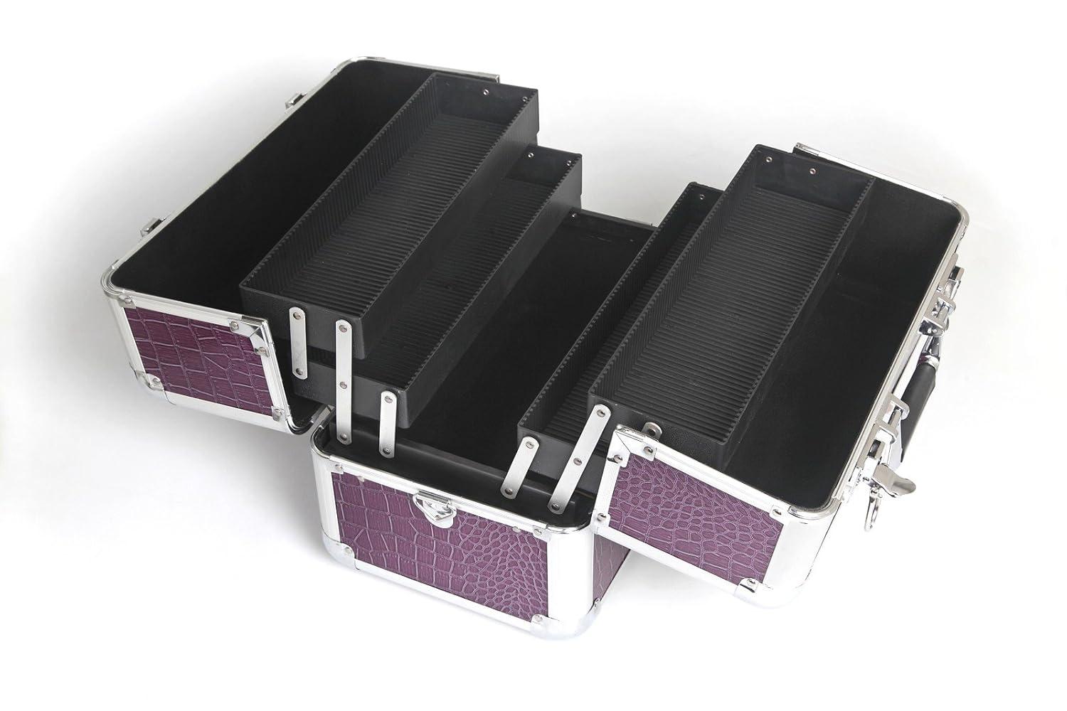 N&BF Small Professional Cosmetic Case in Lila | Robust ABS & Aluminum ...