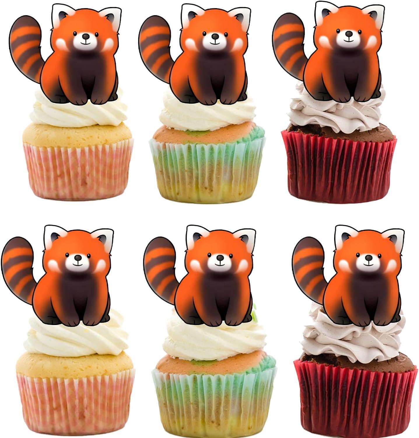 18pcs Red Panda Cupcake Toppers for Boys Girls Baby Shower Woodland ...