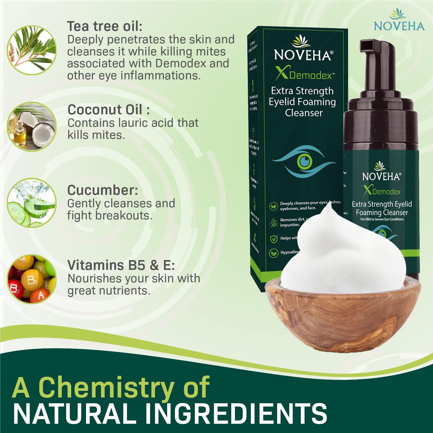 Demodex Eyelid Cleanser Foam | Tea Tree Oil Formula for MGD, Stye & Eye ...