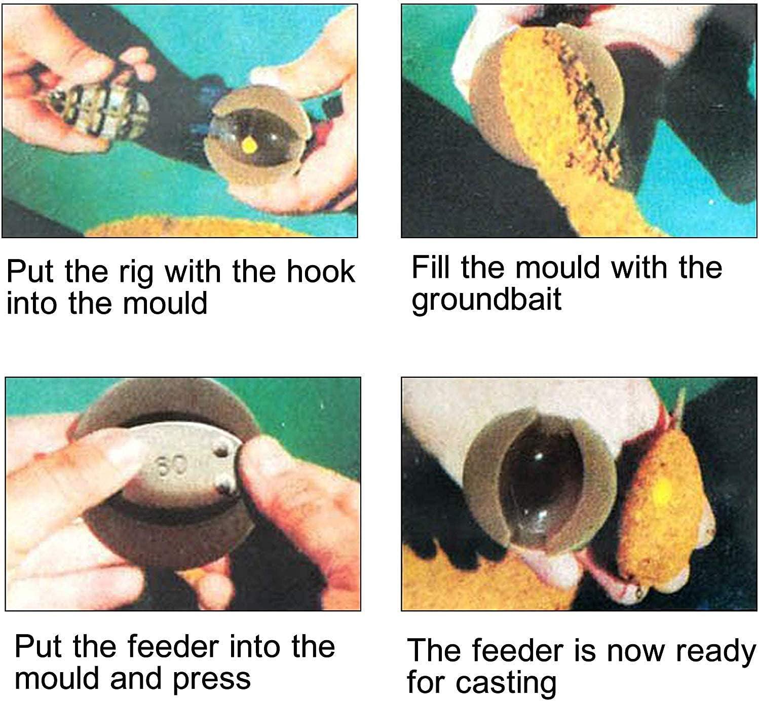 Carp Fishing Method Feeders Set 4 Inline Method Feeders with 1 Quick ...