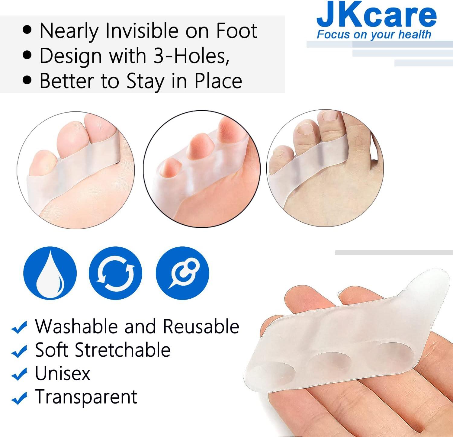 JKcare Pinky Toe Separators & Protectors - Silicone Little Toe Spacer ...