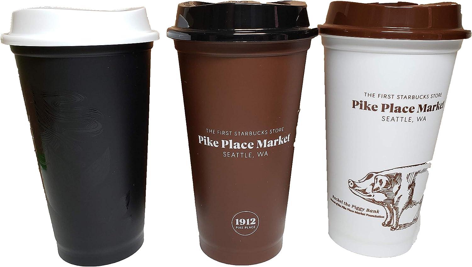 Starbucks Pike Place Market Reusable Hot Cups 16 oz - 6 Pack with Lids ...