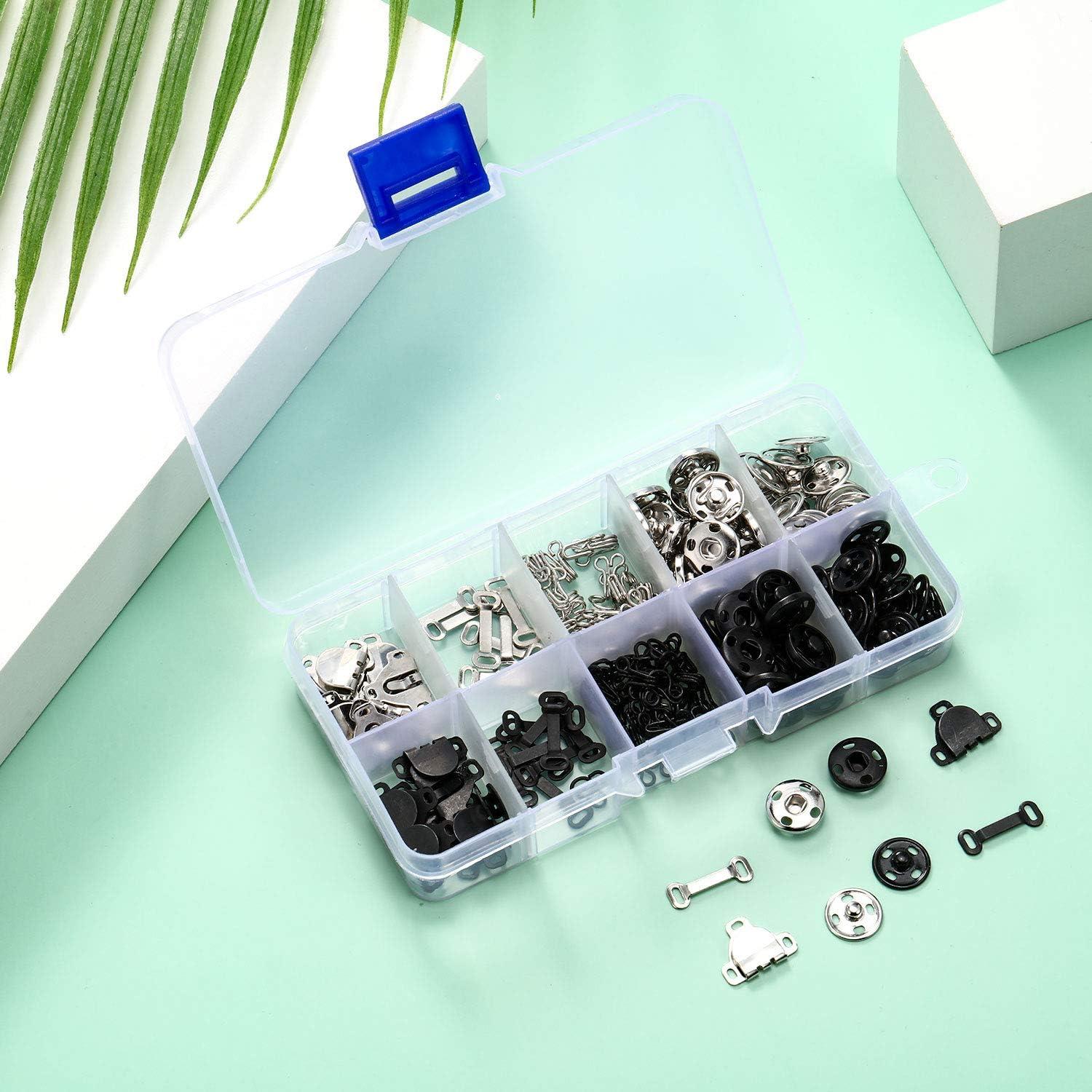 100 Pairs Skirt Sewing Hooks and Eyes Snaps Kit | Metal Fasteners for ...