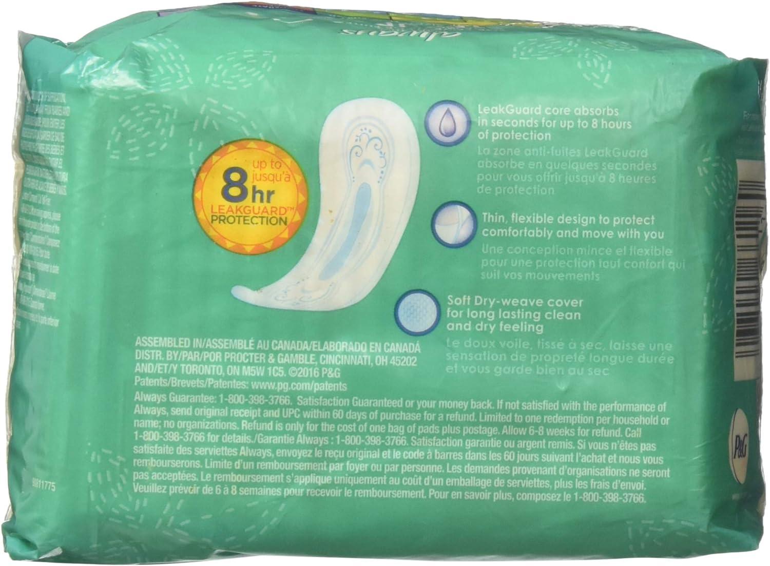 Always Ultra Thin Regular 22 Pads Wingless Feminine Hygiene Protection ...