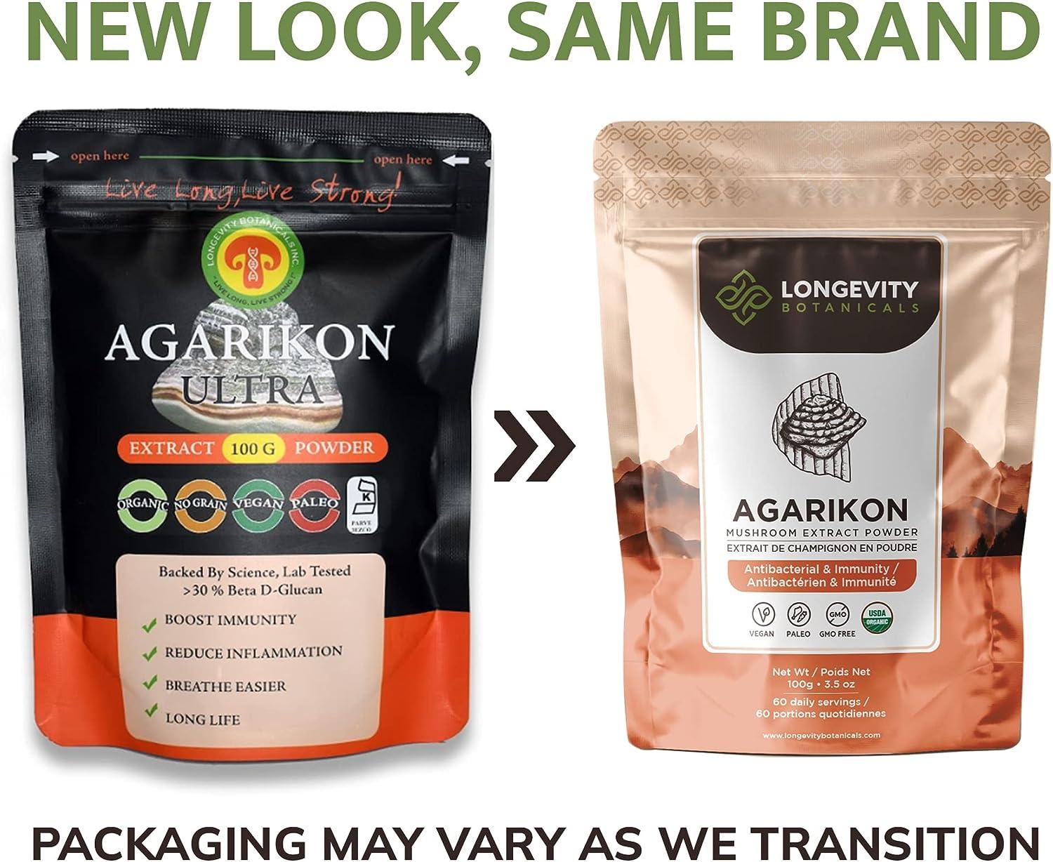 Longevity Botanicals Organic Agarikon Mushroom Powder - 100% Fruiting ...