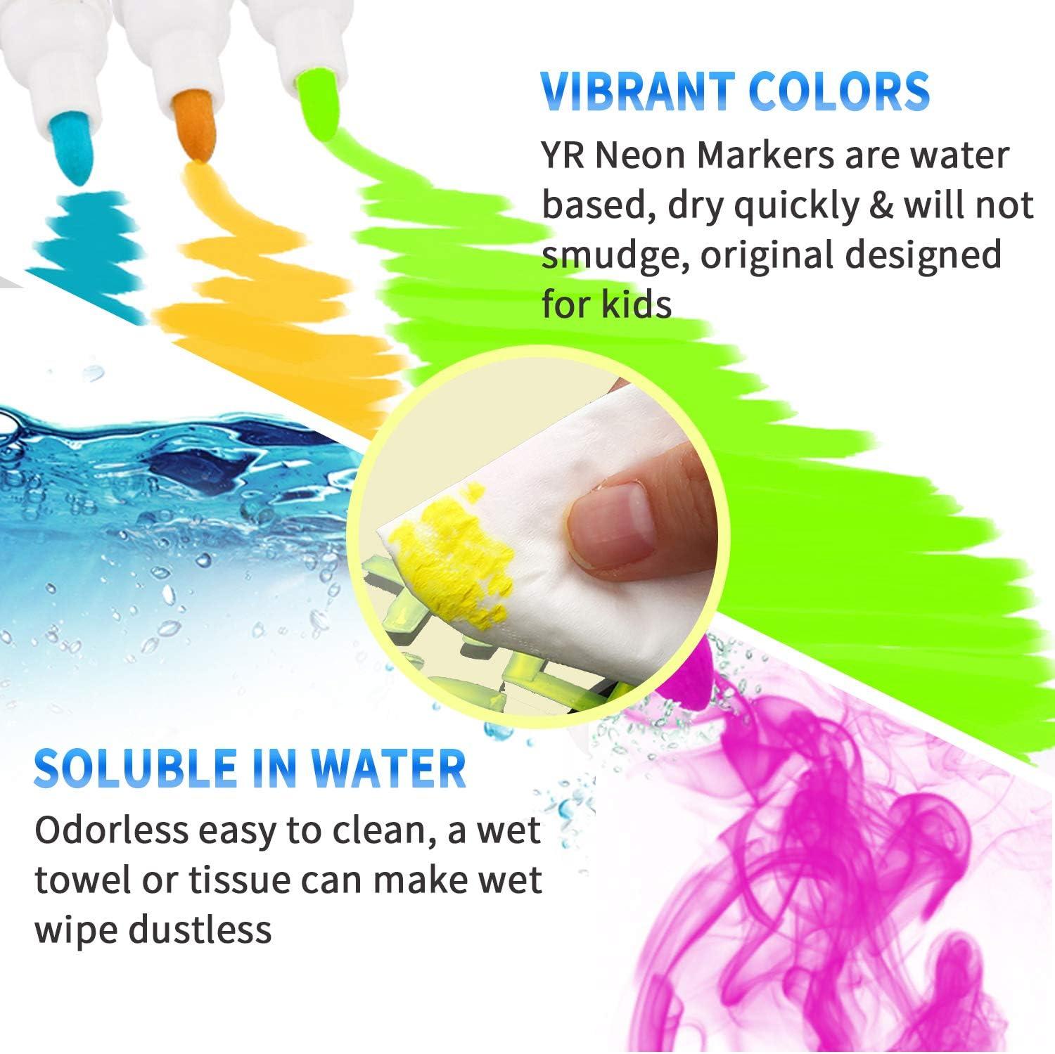 YR Dual Sided Neon Pens - 12 Pack for Light Up LED Board | Neon Markers ...