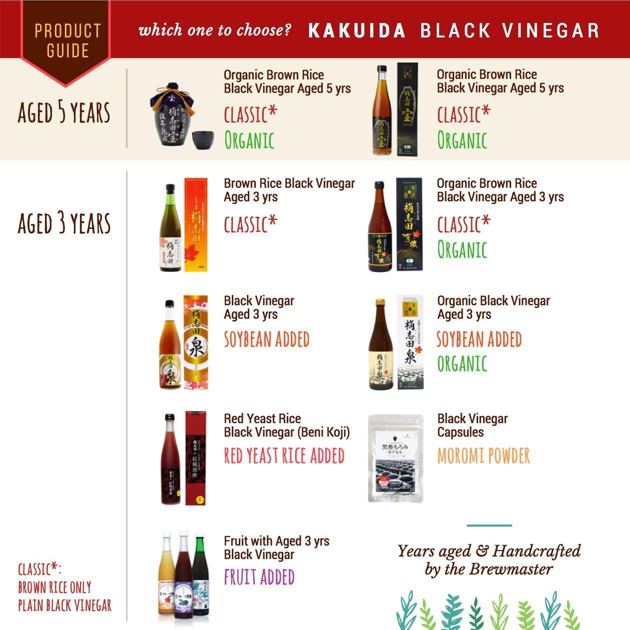 KAKUIDA Red Yeast Rice Black Vinegar (Beni Koji) 16.9 Fl Oz - 500ml