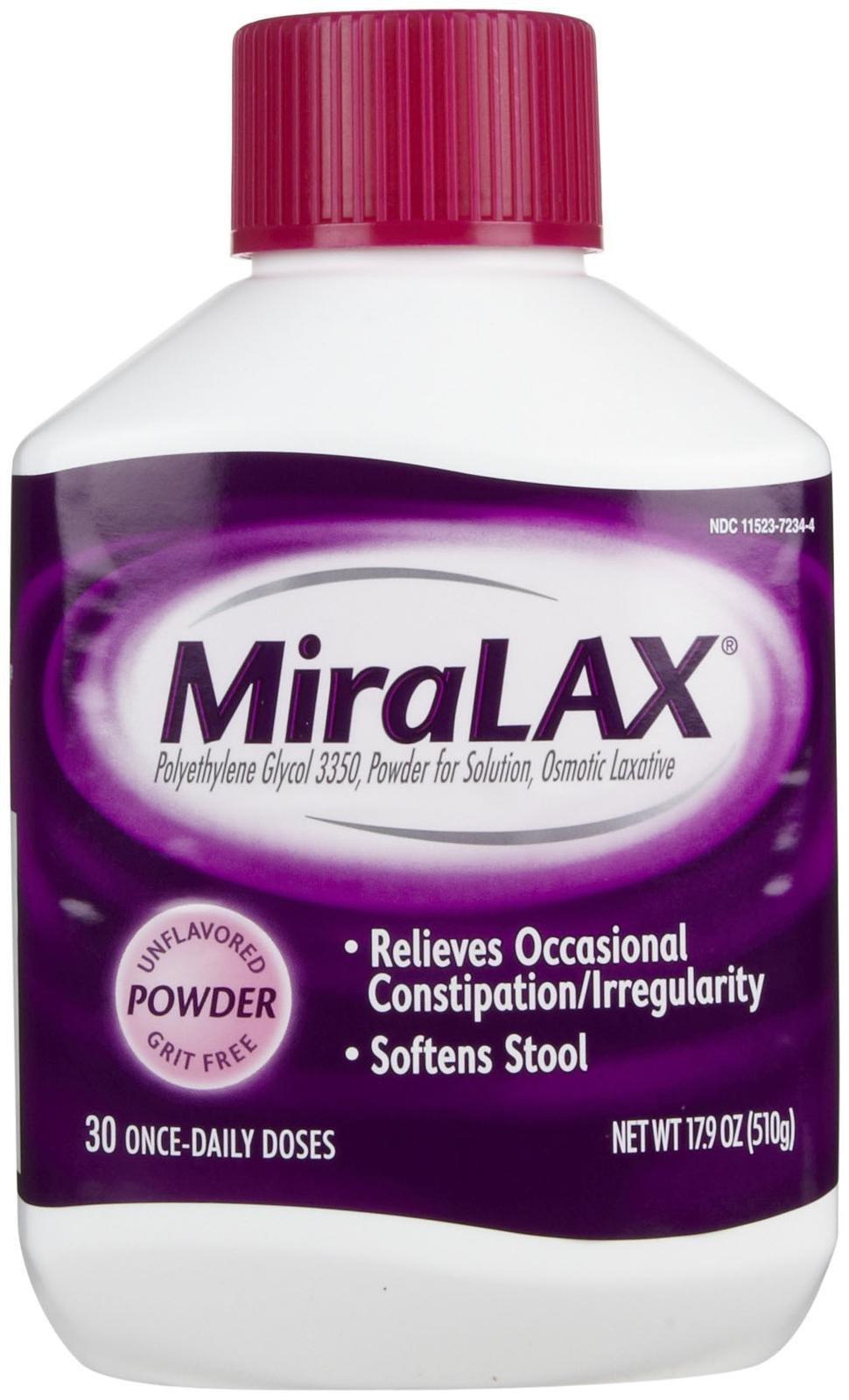 MiraLAX Laxative Powder 30 Doses 17.9oz - Gentle Constipation Relief ...