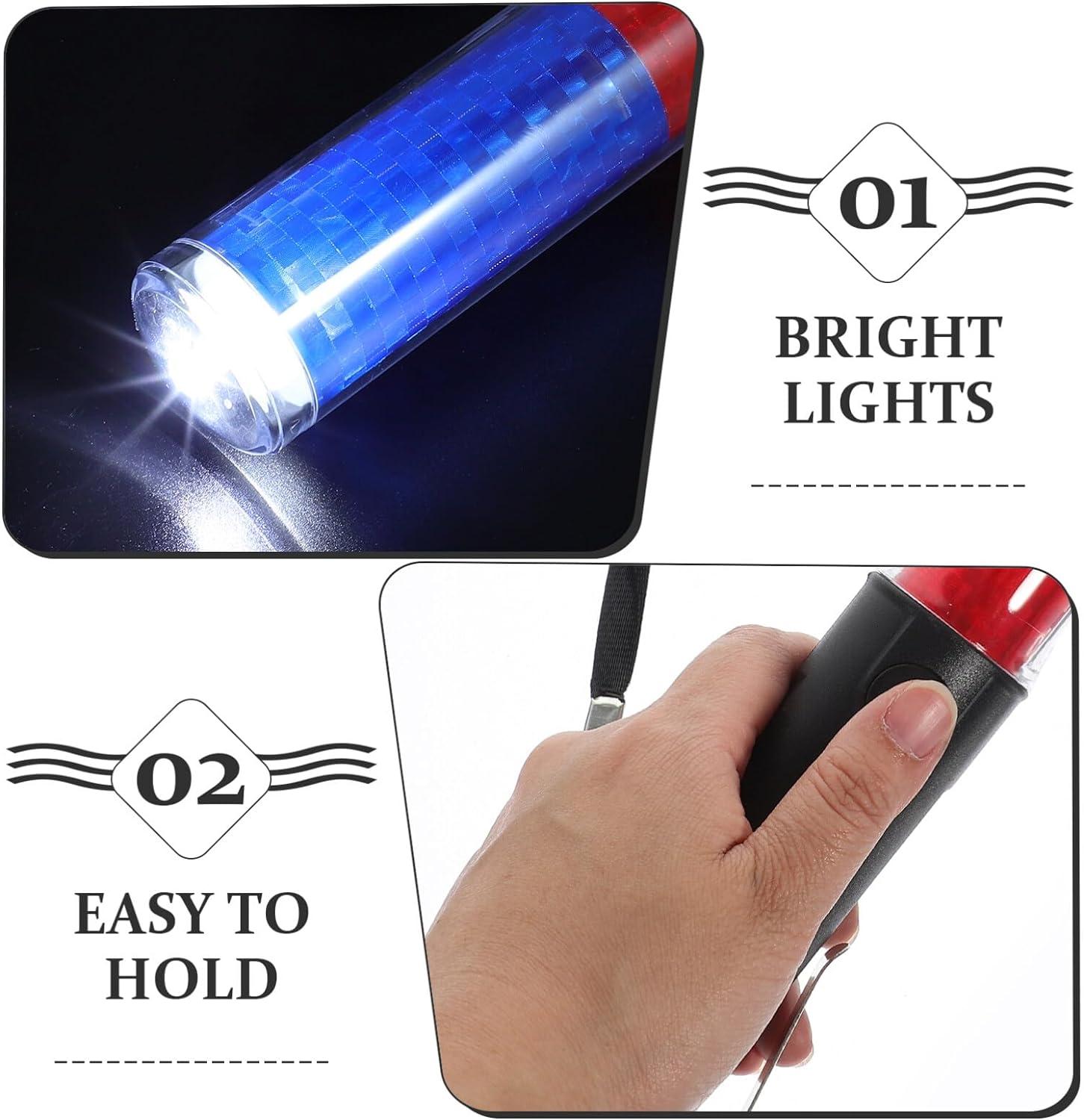 TOPPERFUN Traffic Wand LED Traffic Control Night Wands Red and Blue ...