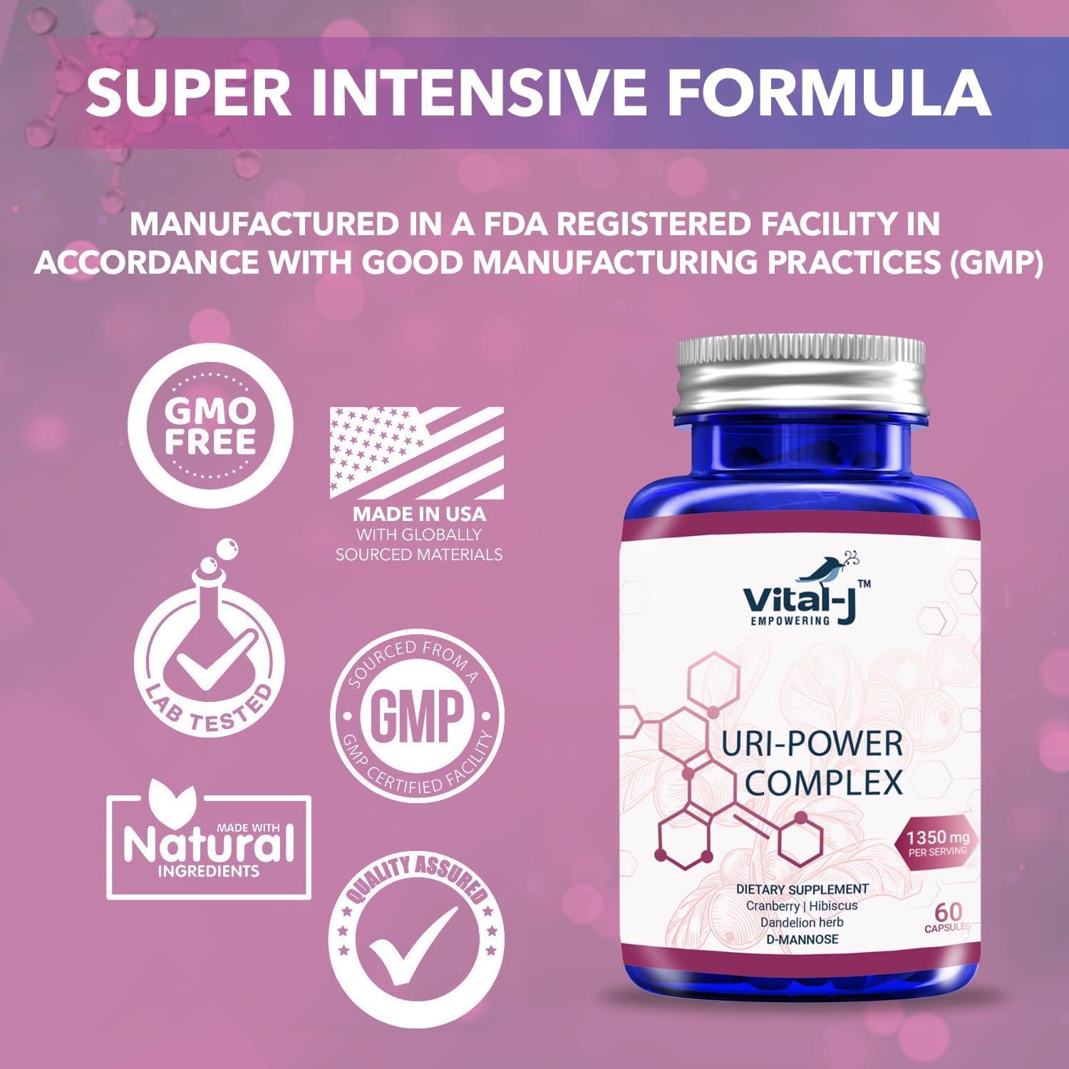 4-IN-1 URI Power Complex 1350mg - D Mannose Cranberry Hibiscus ...