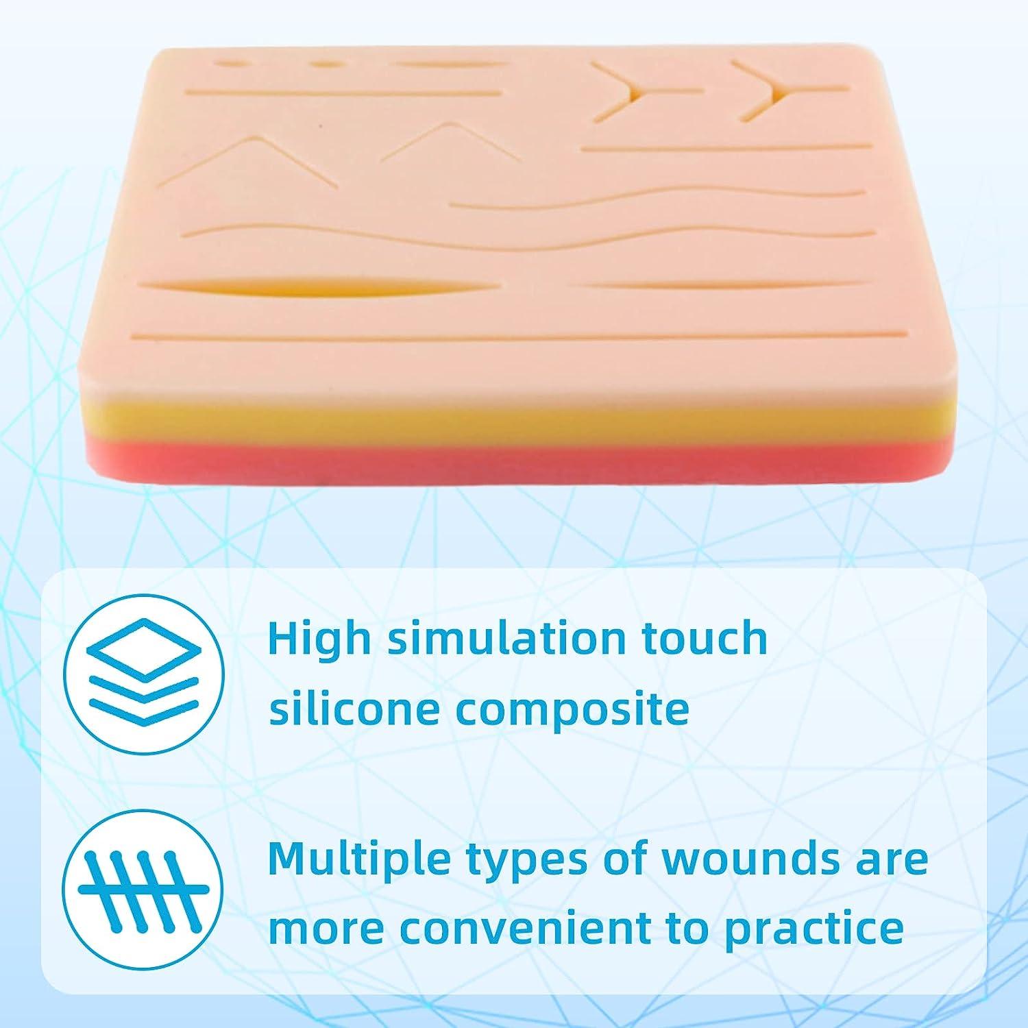 Spectabilis Suture Practice Kit for Medical & Vet Students - Large Silicone Pad with 14 Pre-Cut ...