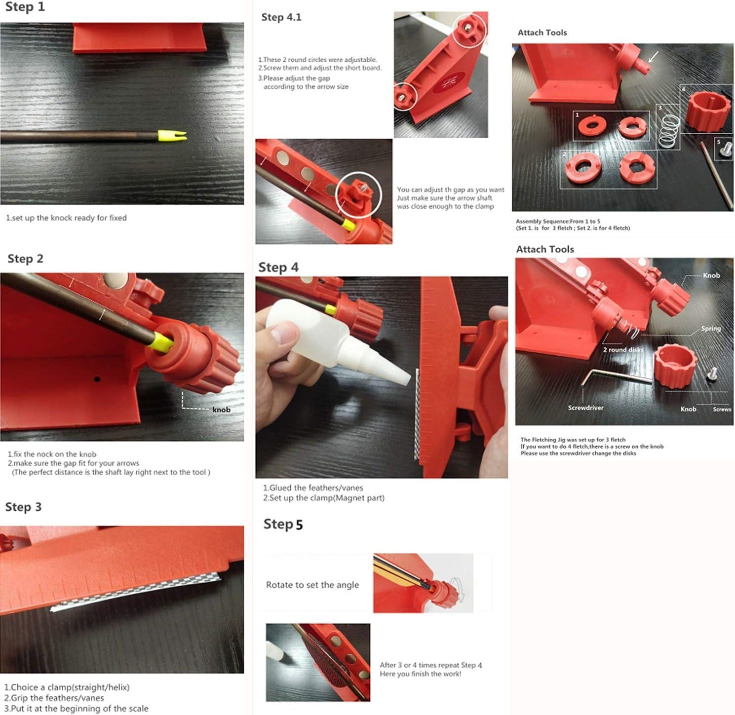 Adjustable Fletching Jig Tool for DIY Archery Arrows - Straight and ...