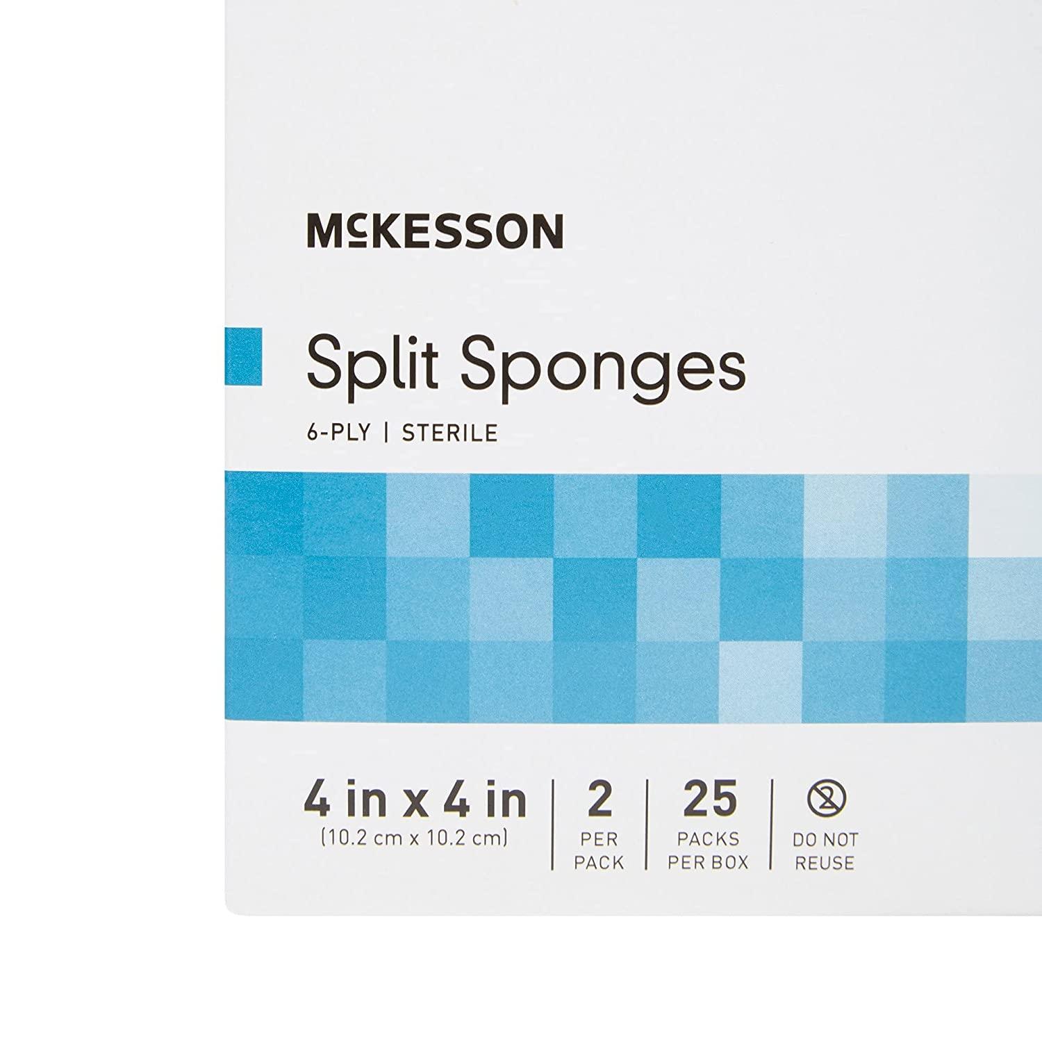 McKesson Split Sponges 6-Ply Sterile I.V. and Tracheostomy Dressings ...
