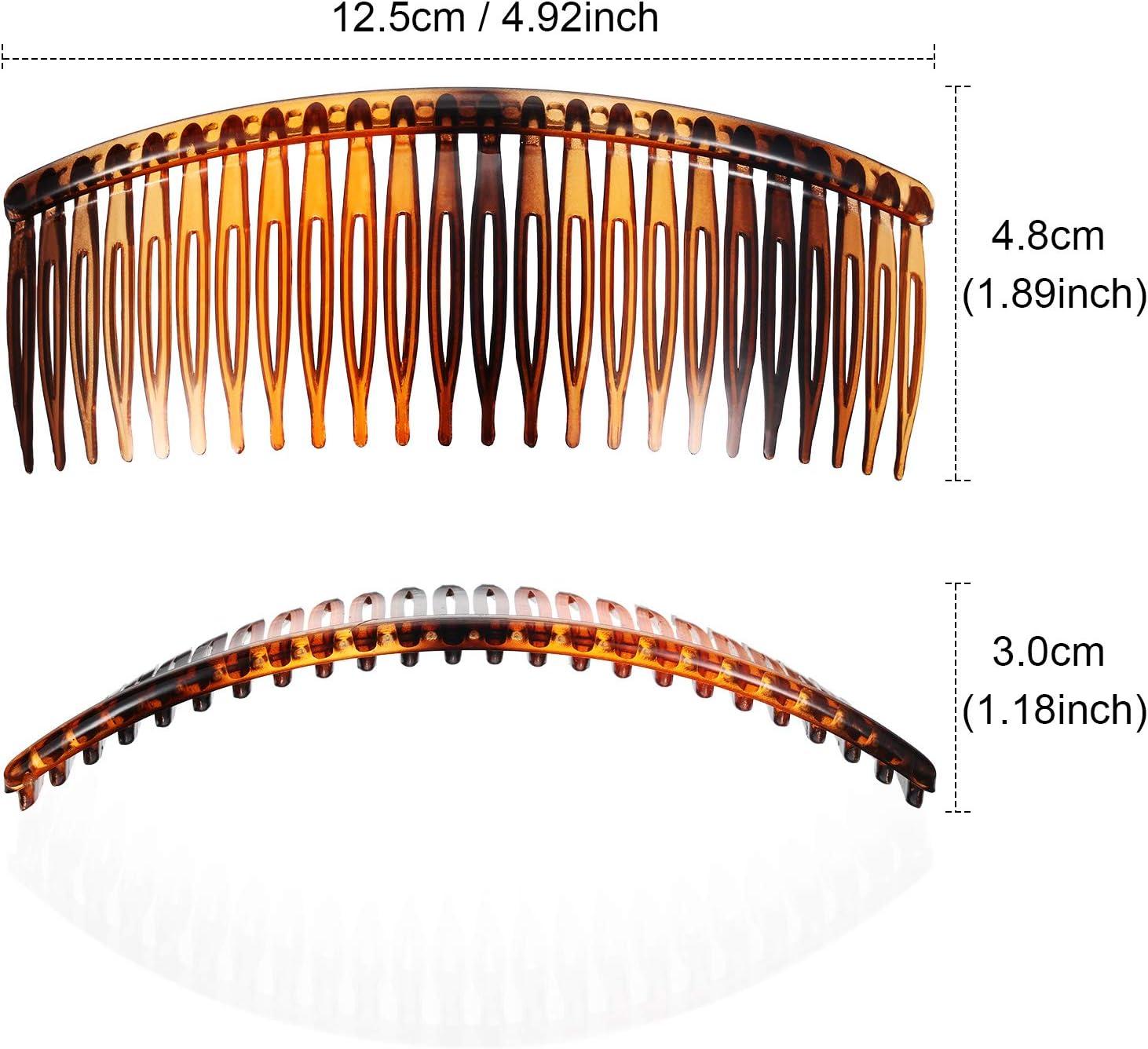 4 Packs Tort Slide Comb Tortoise Shell Side Comb Plain Hair Comb Large ...