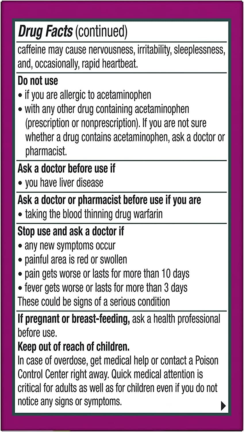 Excedrin Tension Headache Relief Caplets - 100 Count, Head, Neck, and ...