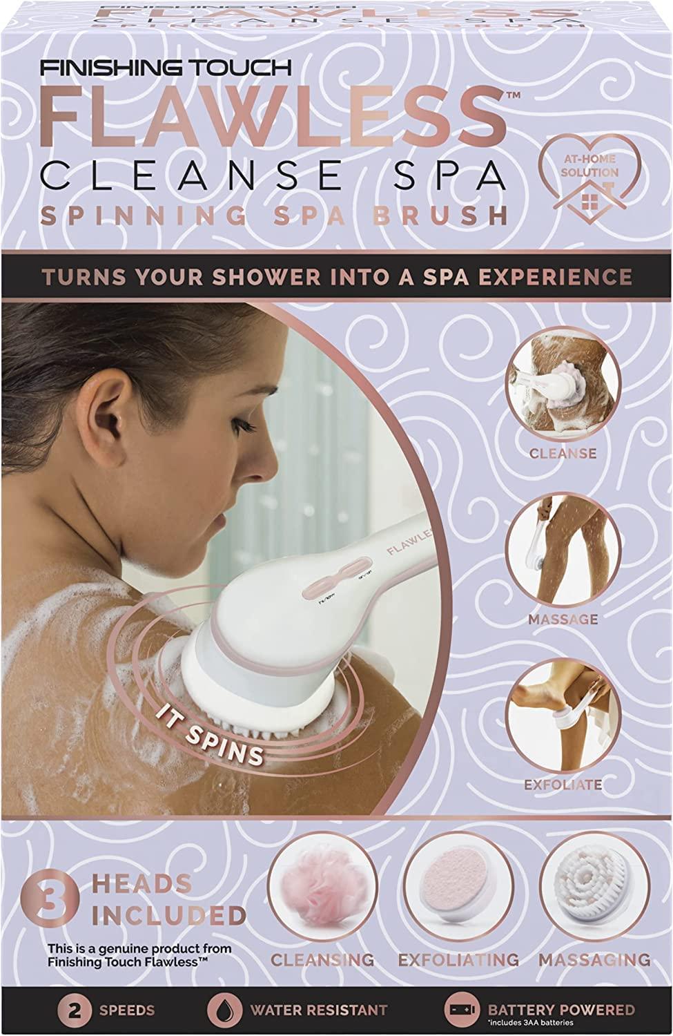Finishing Touch Flawless Cleanse Spa Electric Body Brush with 3 ...