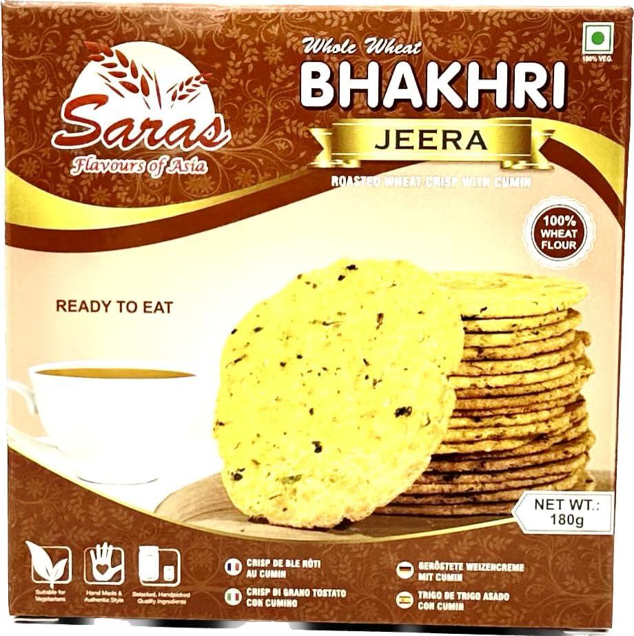 Saras Bhakhri Jeera - Pack of 3 | Roasted Wheat Crisps Infused with ...
