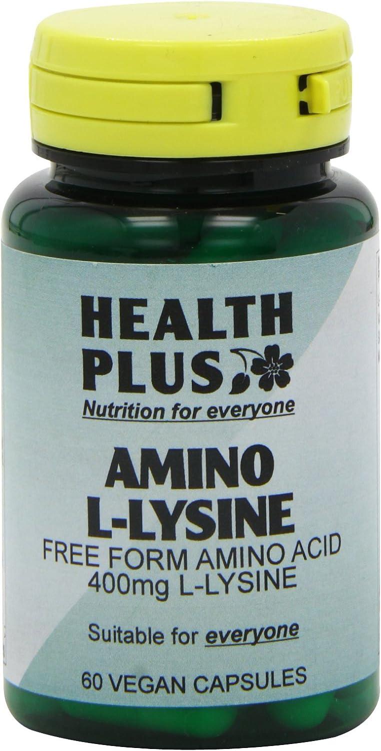 Health Plus L-Lysine HCL 500mg Amino Acid Supplement - 60 Capsules ...