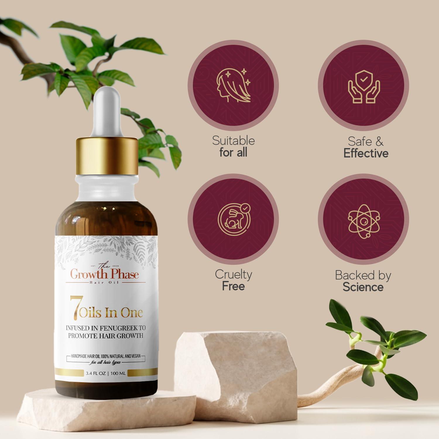 The Growth Phase Hair Oil Serum - 100% Natural with Castor Onion ...