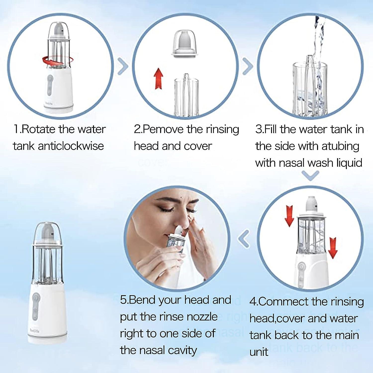 Cordless Neti Pot Sinus Rinse System for Kids and Adults - Nasal ...