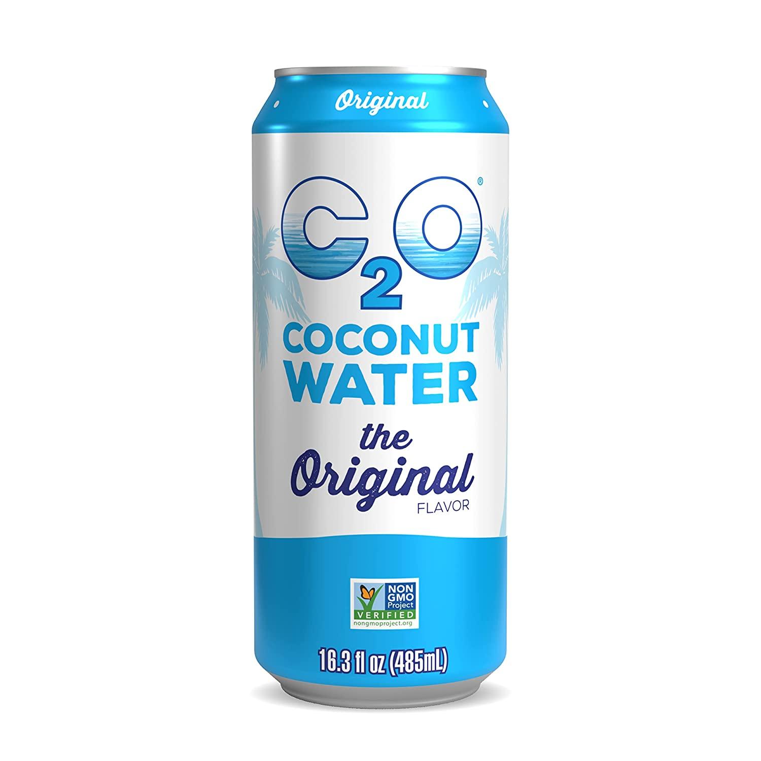 C2O Original Coconut Water 16.3oz Cans (Pack of 8) - Nutrient-Rich ...