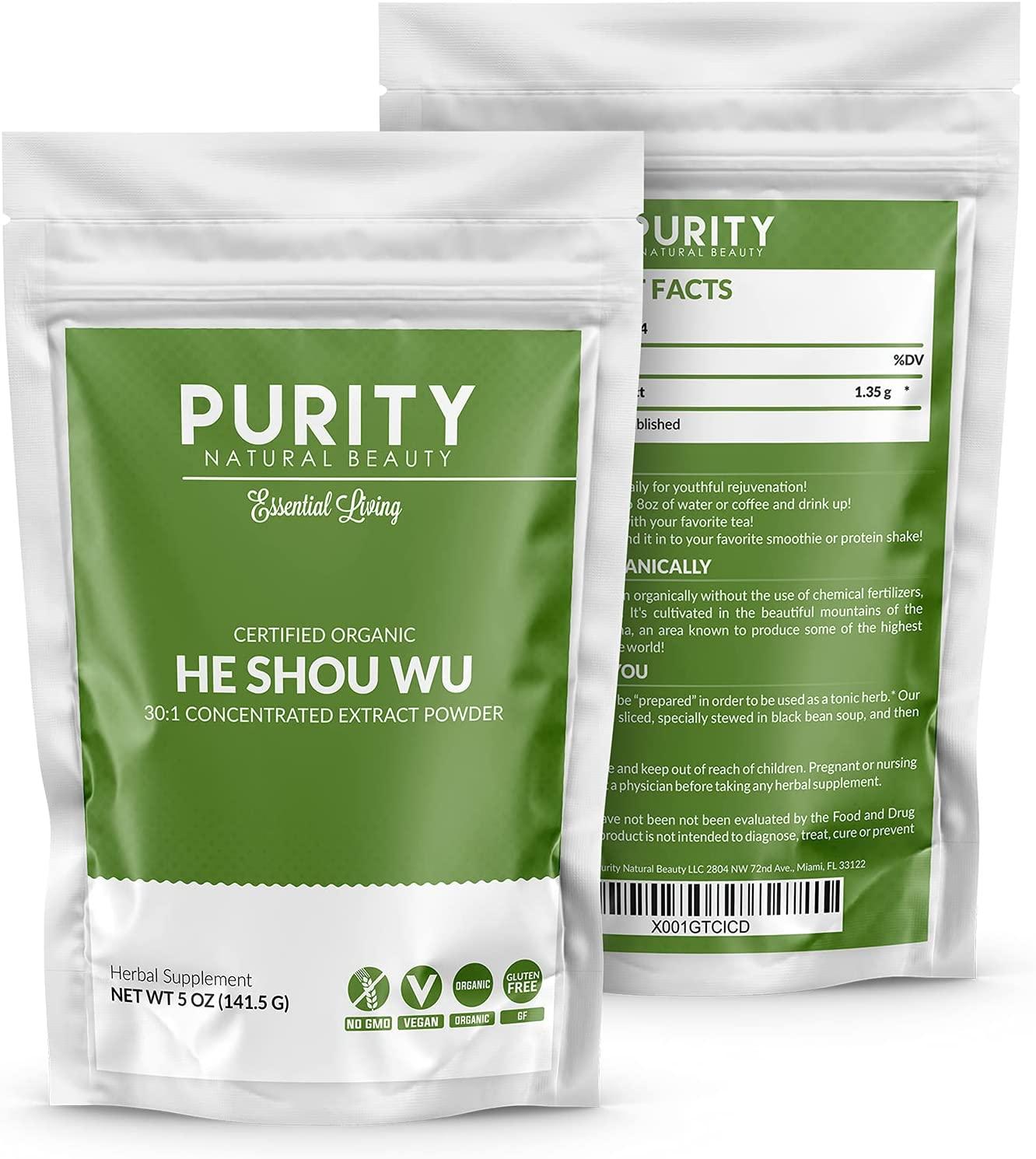 Certified Organic He Shou Wu 5oz Bag - Fo-ti Extract - Free Bamboo ...