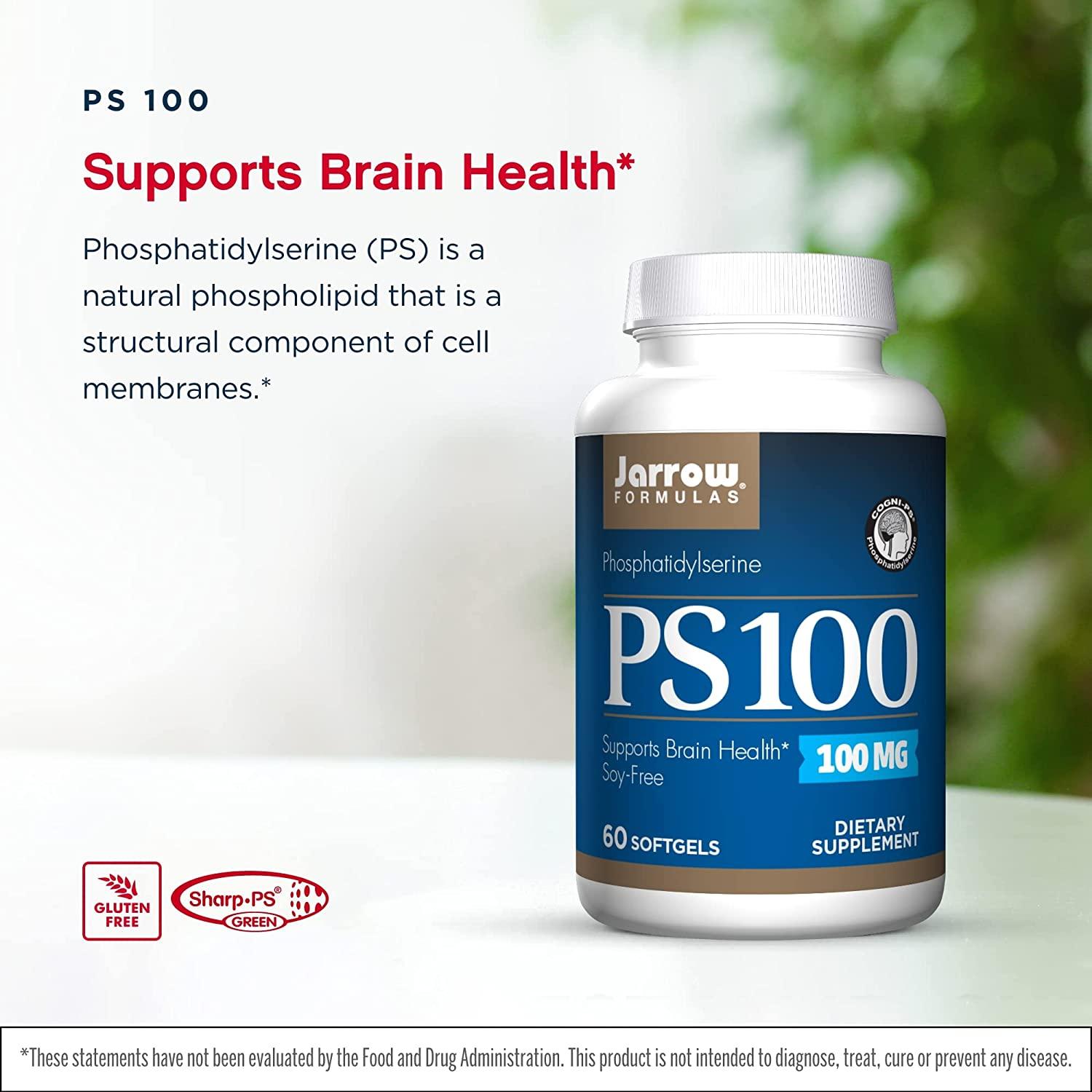 Jarrow Formulas PS100 - Phosphatidylserine 100mg, 60 Softgels | Mental ...