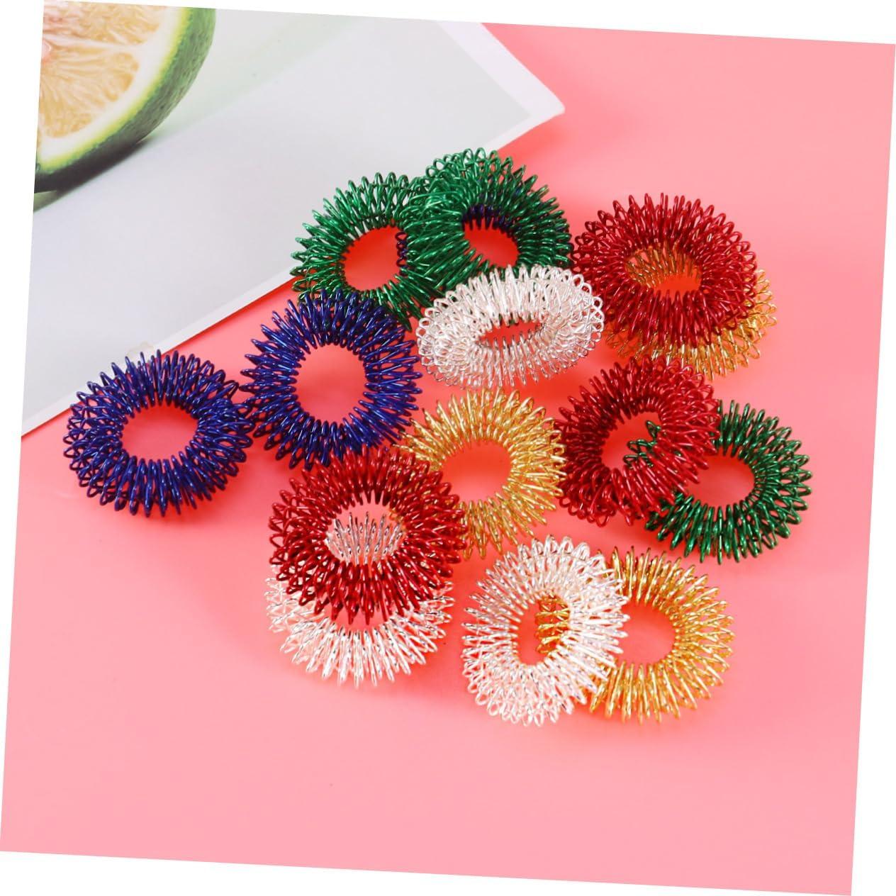 Buy Fomiyes 15th Sensory Finger Rings - Stress Relief Spiky Massage ...