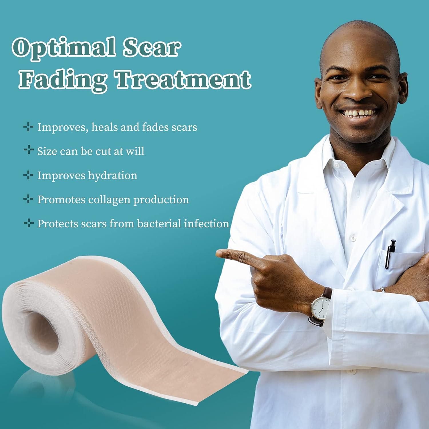 Professional Silicone Scar Sheets - 1.6'' x 118'' - Softens, Repairs ...