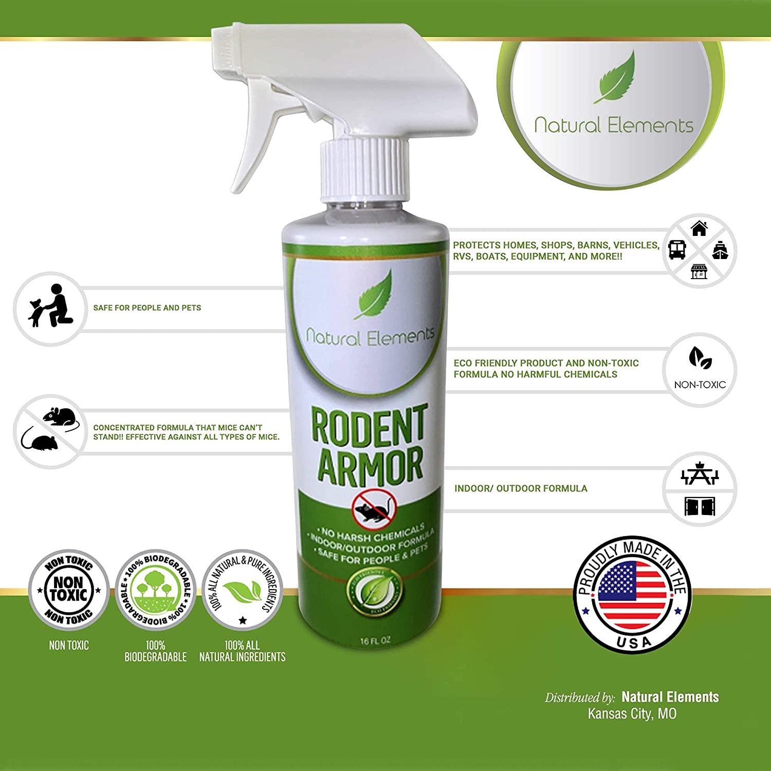 Natural Elements Rodent Armor: Premium Peppermint Oil Mouse Repellent ...