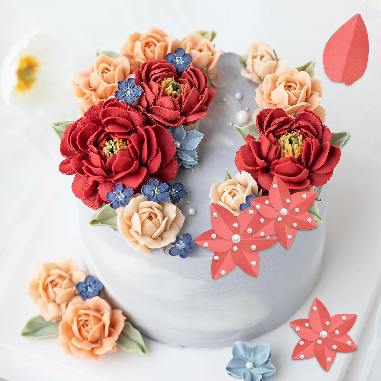 72 Pieces Edible Rose Petal Cake Toppers Edible Sticky Rice Paper ...